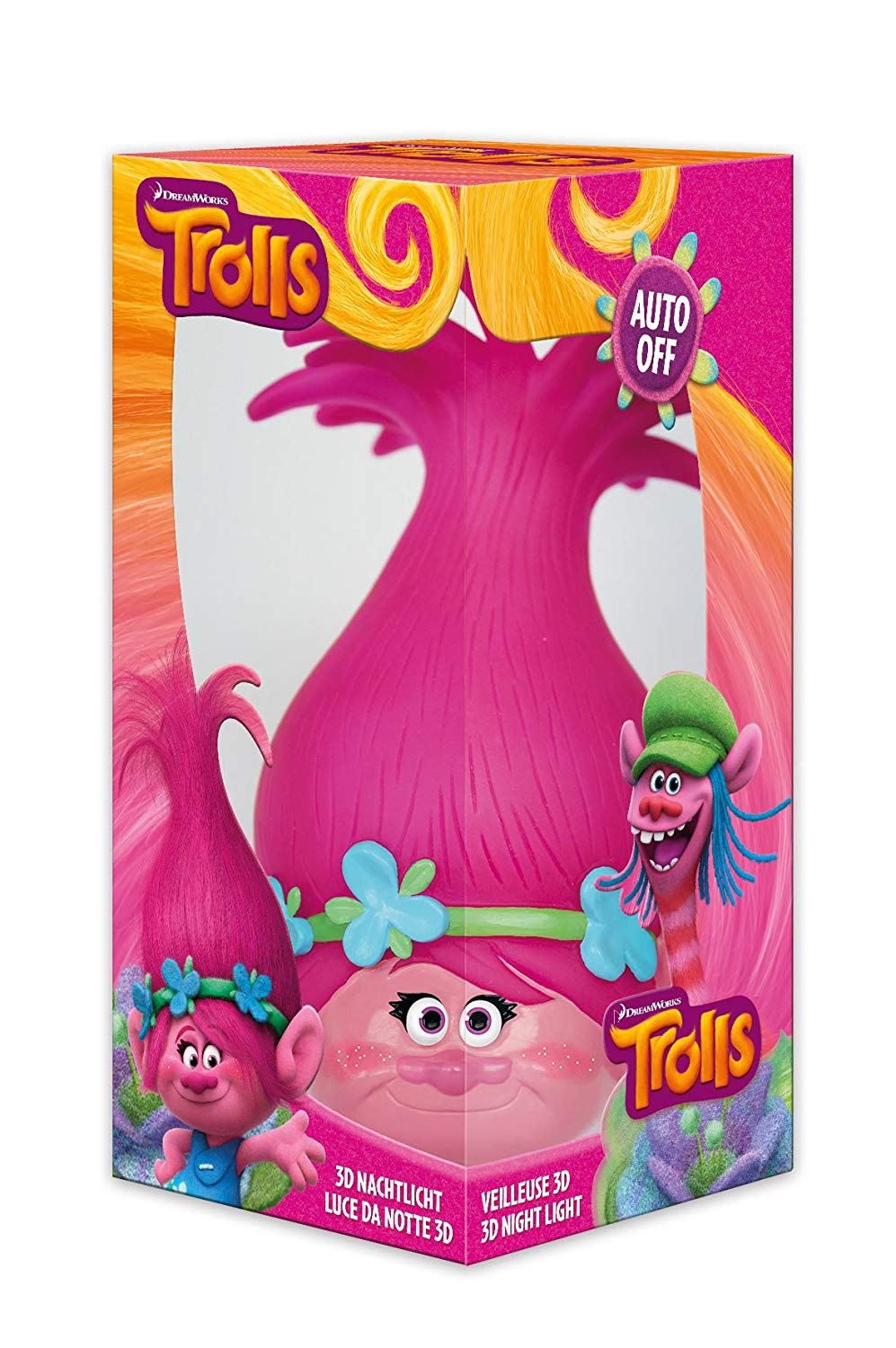 Joy Toy 67701 Trolls Poppy 3D Night Light with Battery in Transparent ...