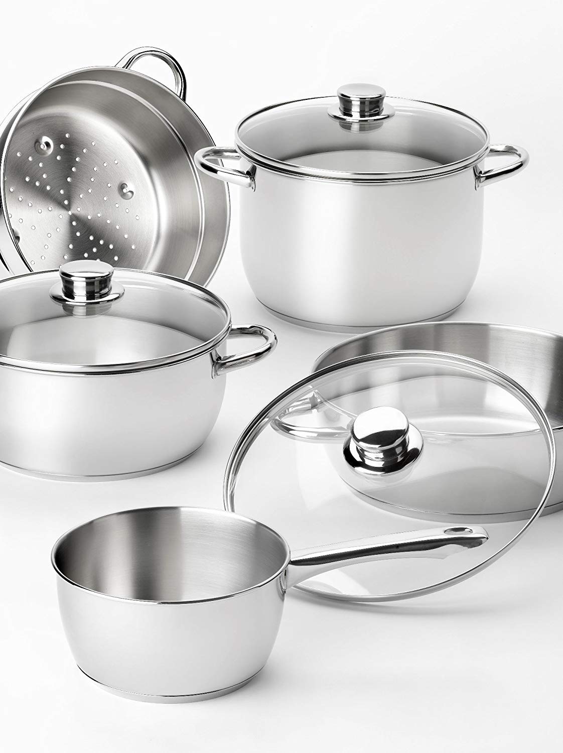 Braisogona Monix Optima Stew Pot with Glass Lid, Stainless Steel ...