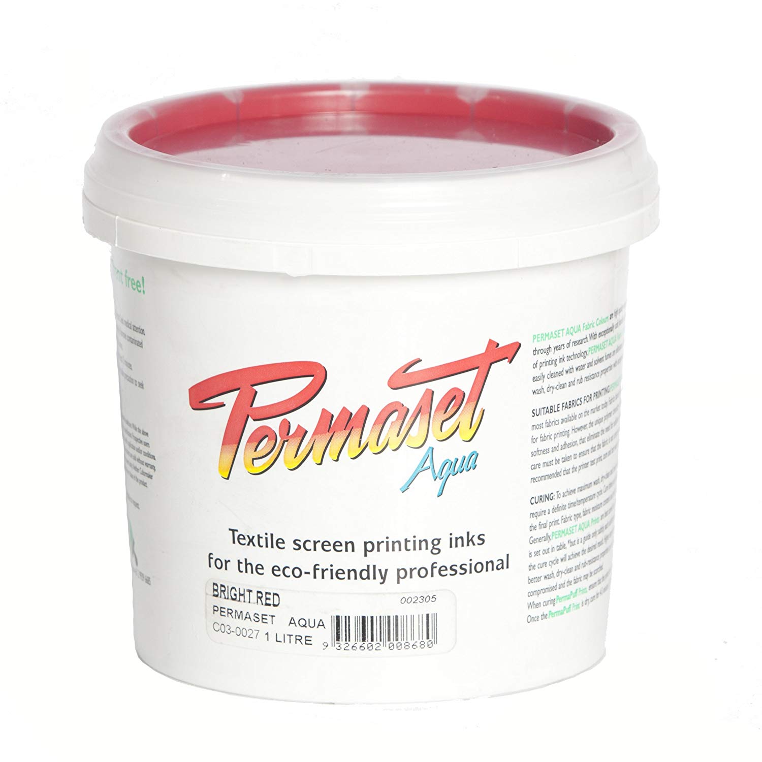 Permaset Aqua 1 Litre Fabric Printing Ink – Bright Red – BigaMart