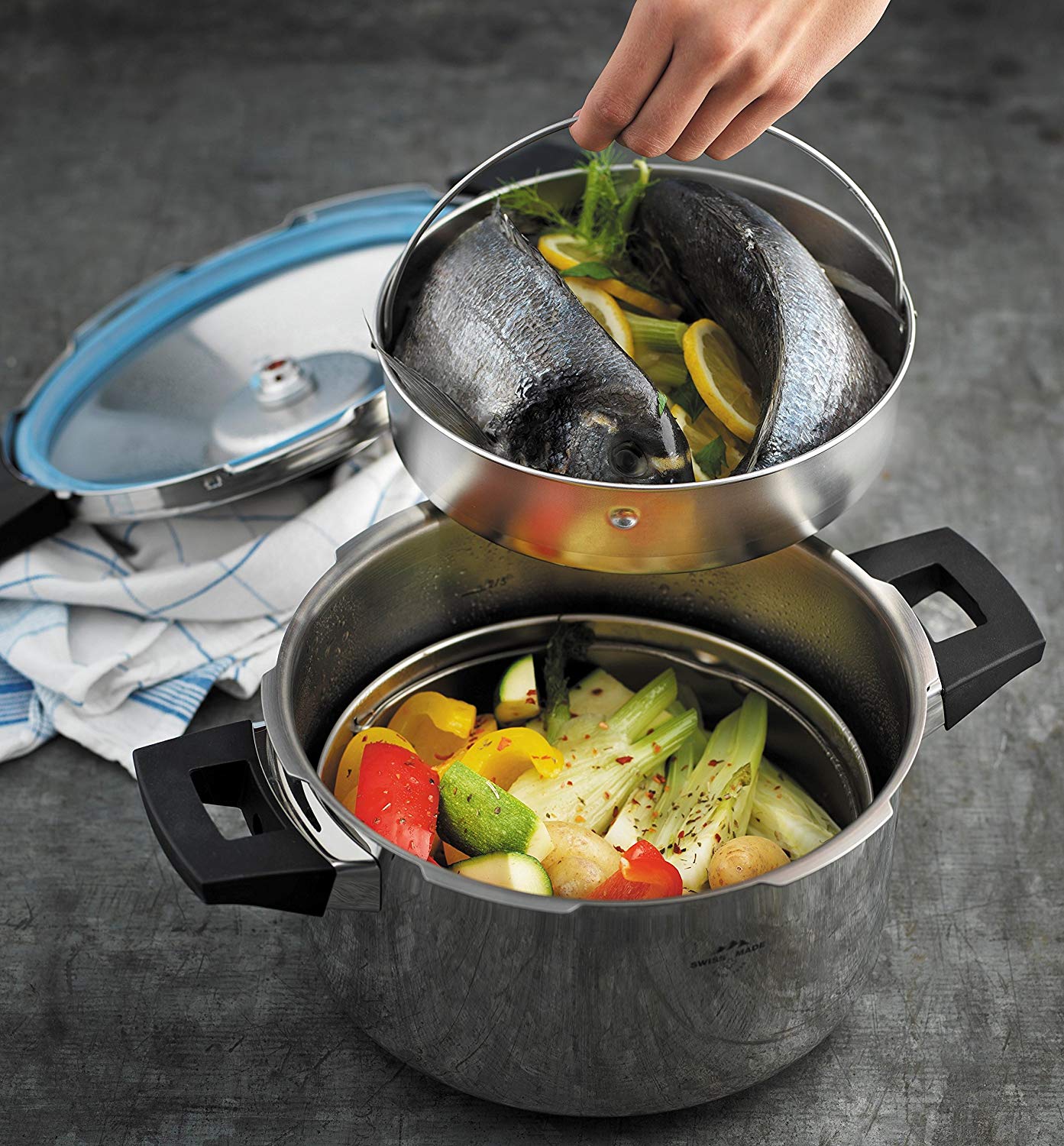 Kuhn Rikon Duromatic Inox Stainless Steel Pressure Cooker with Long ...