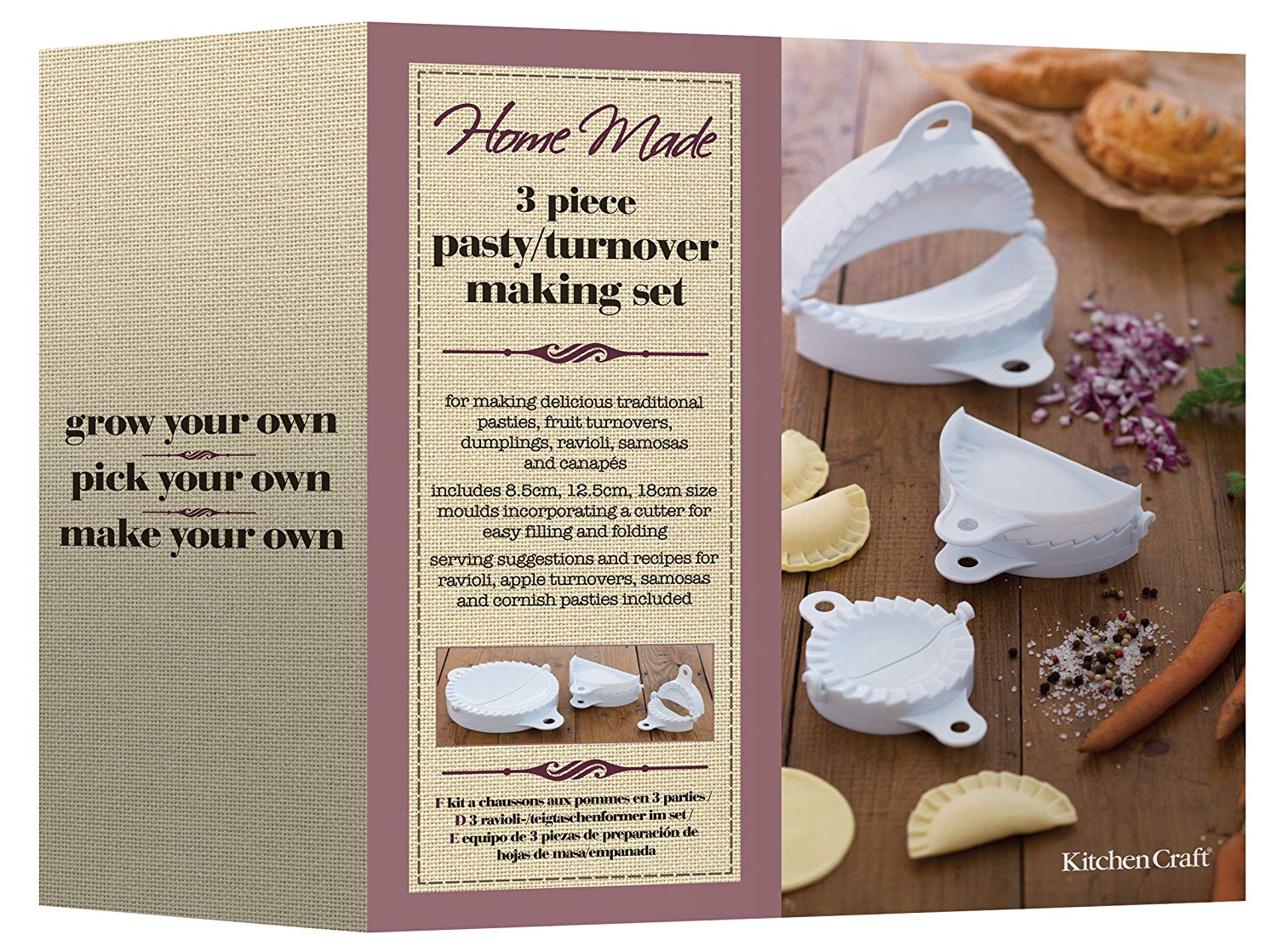 Kitchencraft Kchmpasty Home Made Dumpling Maker Ravioli Cutter Pasty Mould Set In T Box