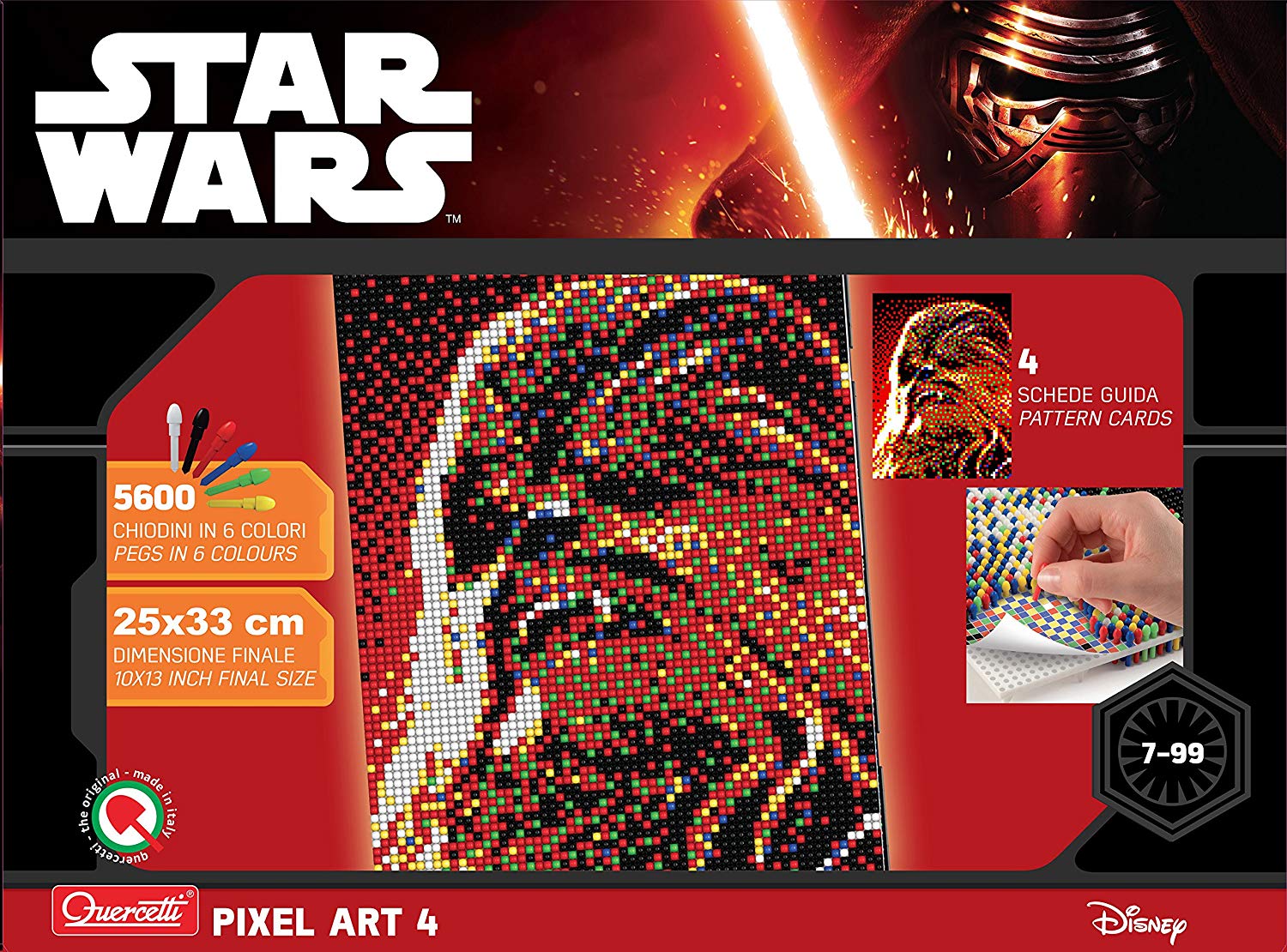 Quercetti – q0847 4 Pixel Art Canvases – Chewbacca – 6400 Buttons ...