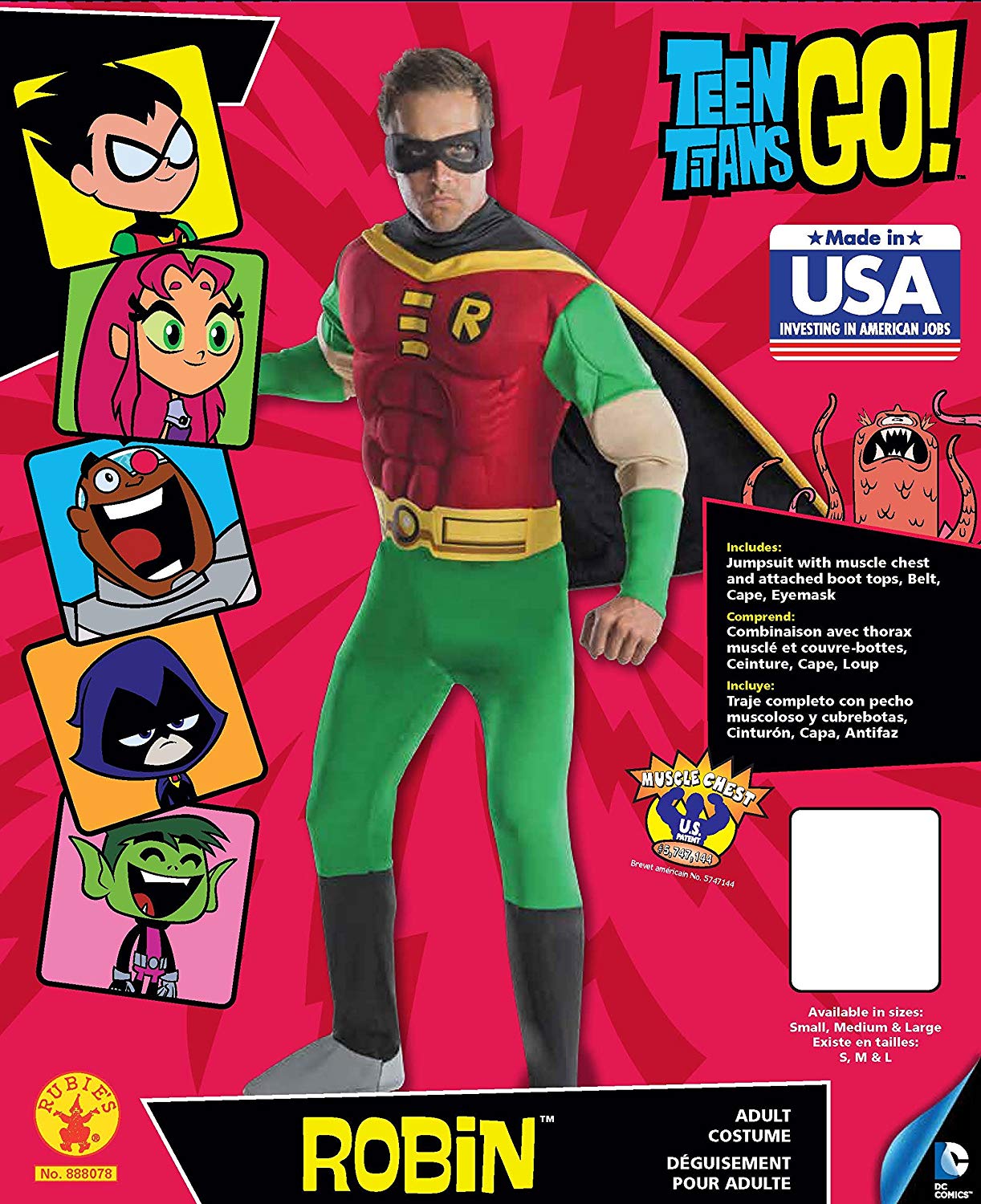 Rubie’s Official DC Comic Robin Deluxe Adult Costume, Batman Movie ...
