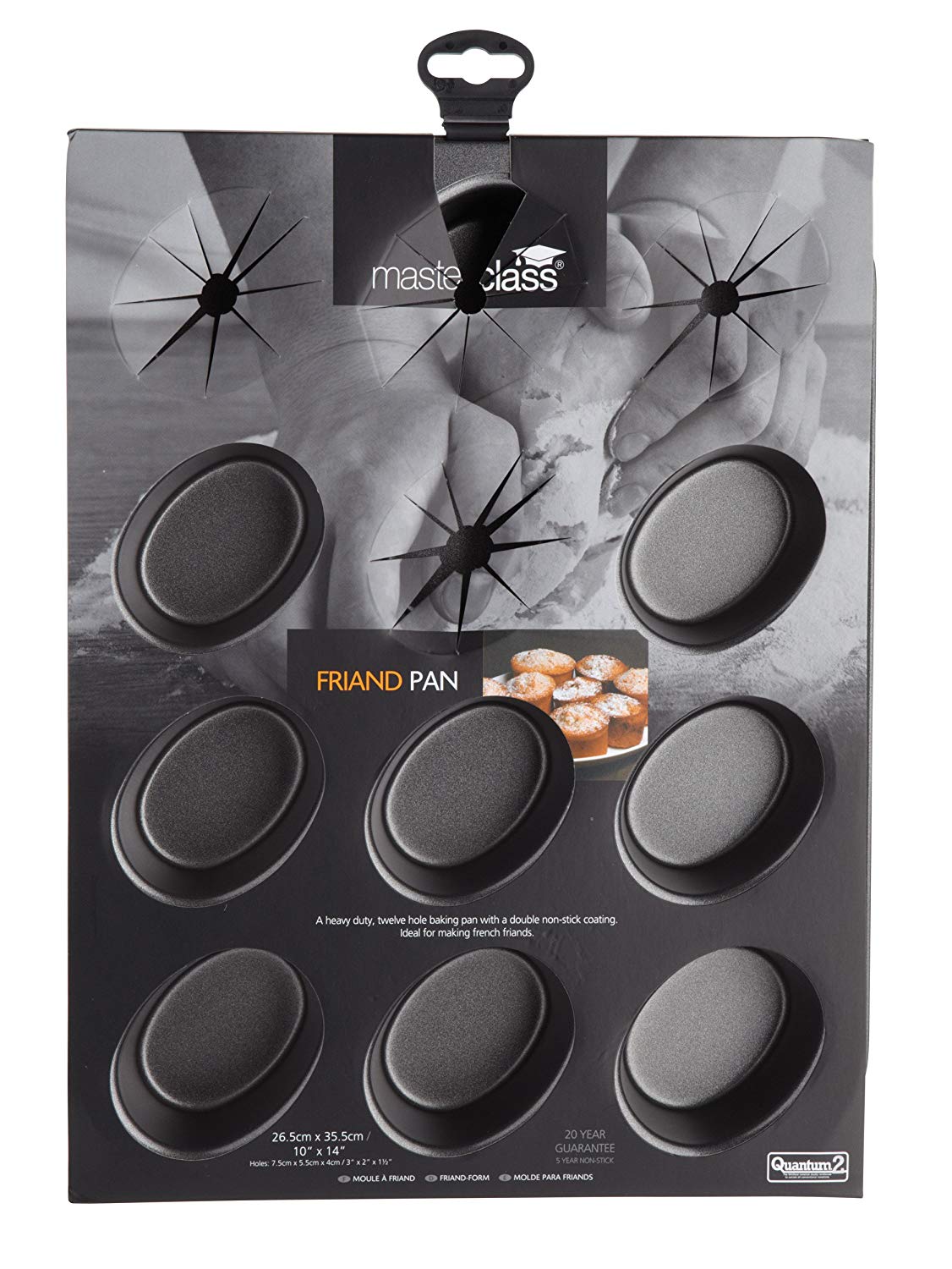 MasterClass KCMCHB88 12 Hole Friand Pan with PFOA Free Non Stick ...