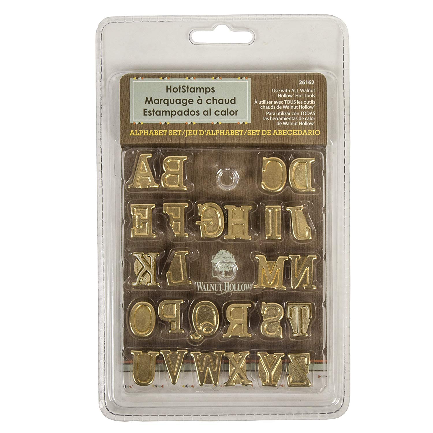 Walnut Hollow 26162 Hot Stamps Alphabet Set 26 kg Upper Case, Gold, 0. ...