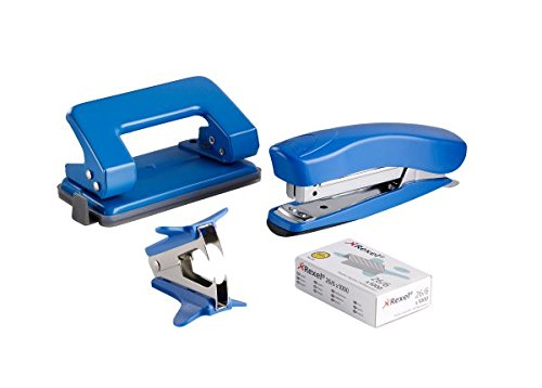 Rexel Mini Stapler and Hole Punch Set, Staple 15 Sheets, Punch 8 Sheets ...