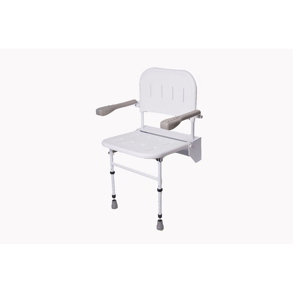 NRS Healthcare Wall Mounted Folding Shower Seat M53370 – with Legs ...