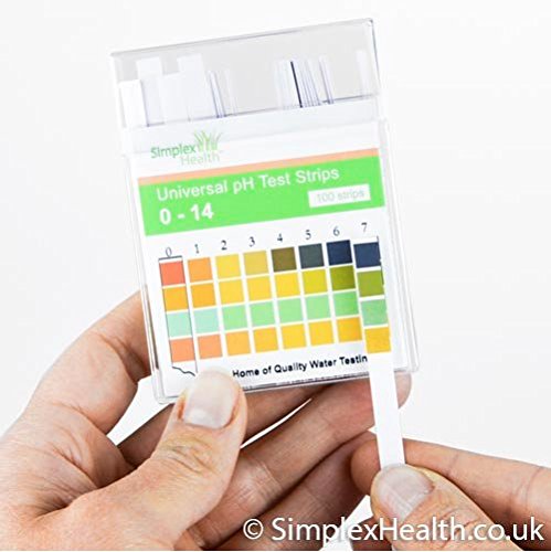 Simplex Health Paper Water pH Test Strips 0-14 Wide Range. High Range ...