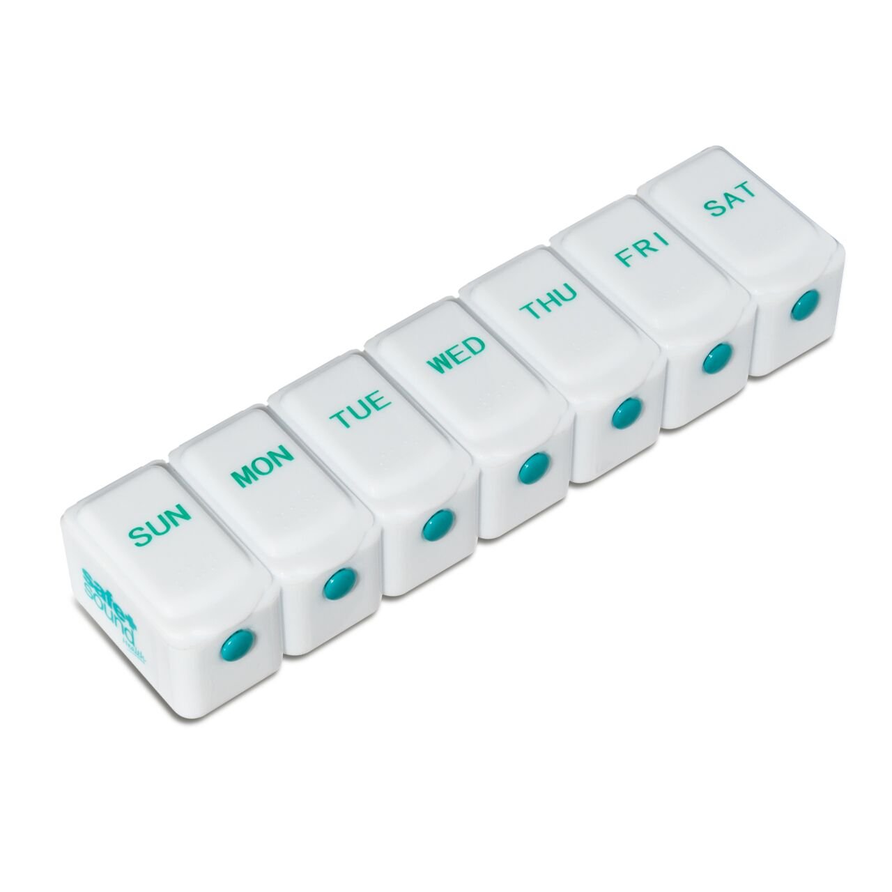 Safe and Sound Jumbo Sized 7 Day Pill Box, Push-button Easy-open Lids ...