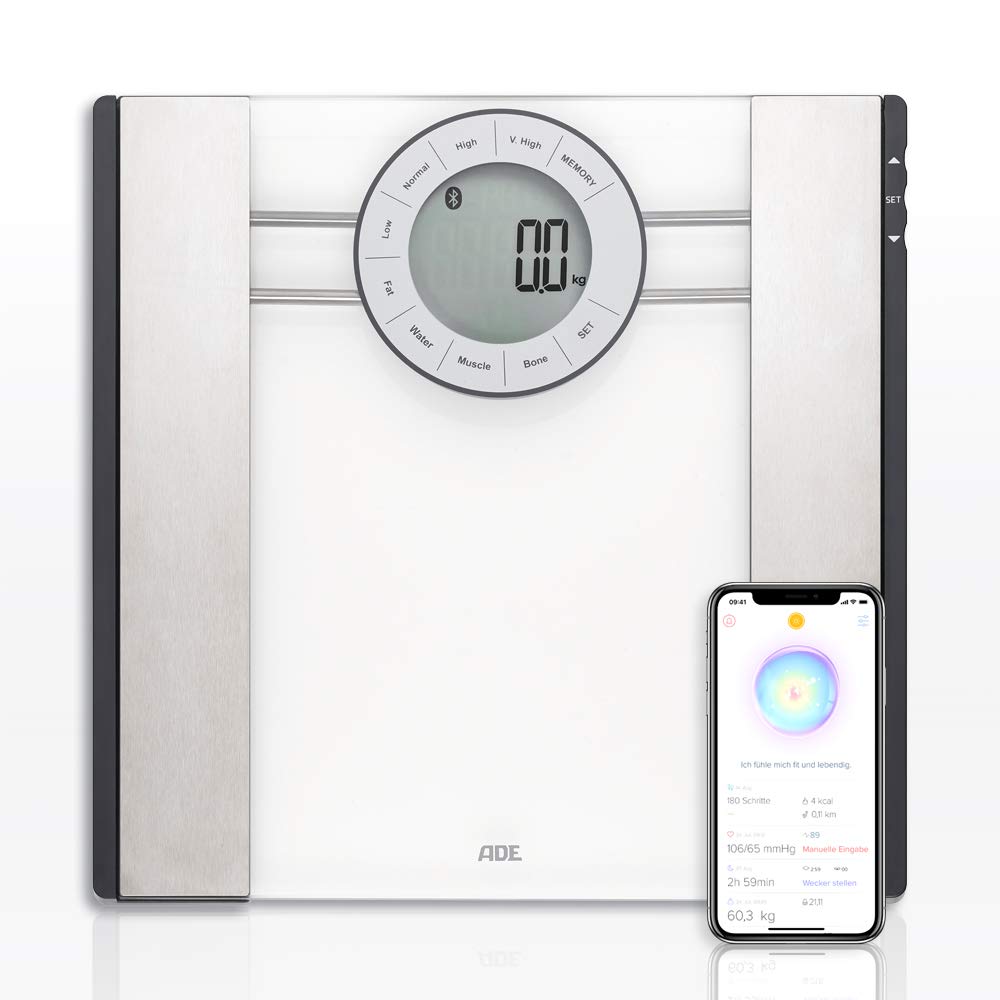 ADE Smart Body Analyser Scale BA 1601 FITvigo (digital body fat scale ...