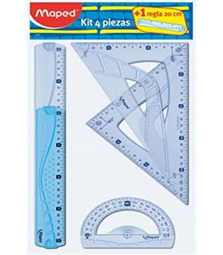Maped 227835 – Drawing Kit 4+1, 30cm, Set Square, Triangle Ruler ...
