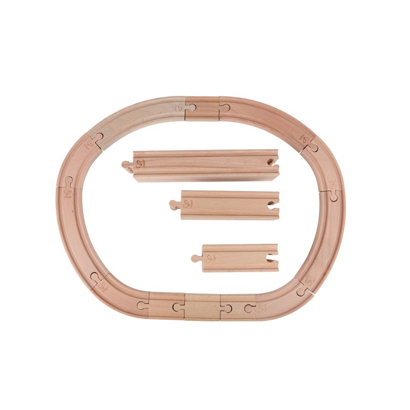 Hape E3707 Super Expansion Rail Pack – Wooden Train Track Accessories – BigaMart