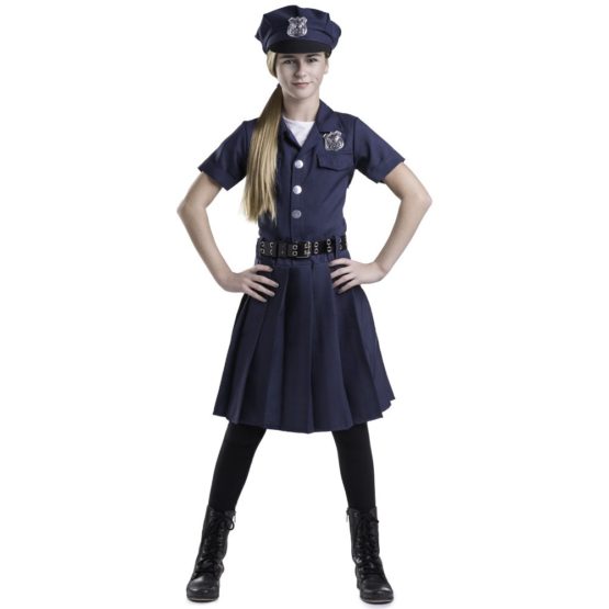 Dress Up America 855-L Girl’s Costume Sassy Police Officer Dress, Blue ...
