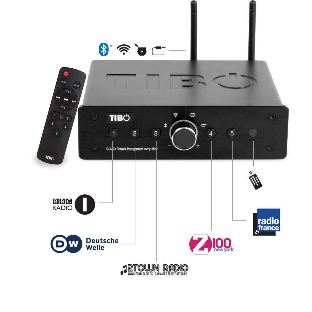 TIBO SIA50 | Smart Integrated Amplifier with Wifi & Bluetooth | 2 x 50W ...