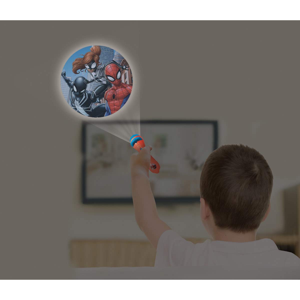 LEXIBOOK, Spider-Man torch light and projector with 3 discs, 24 images ...