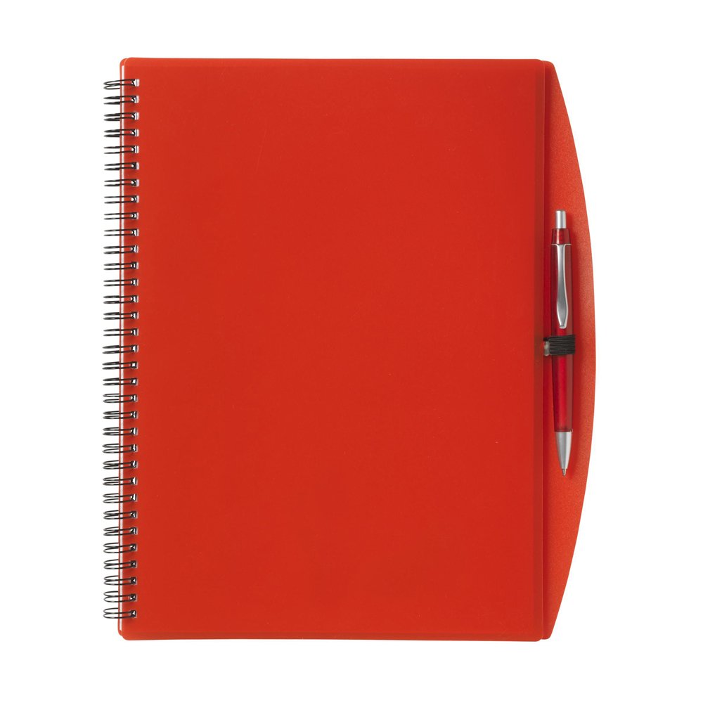 eBuyGB A4 Spiral Bound Lined Notepad and Pen, Red - BigaMart
