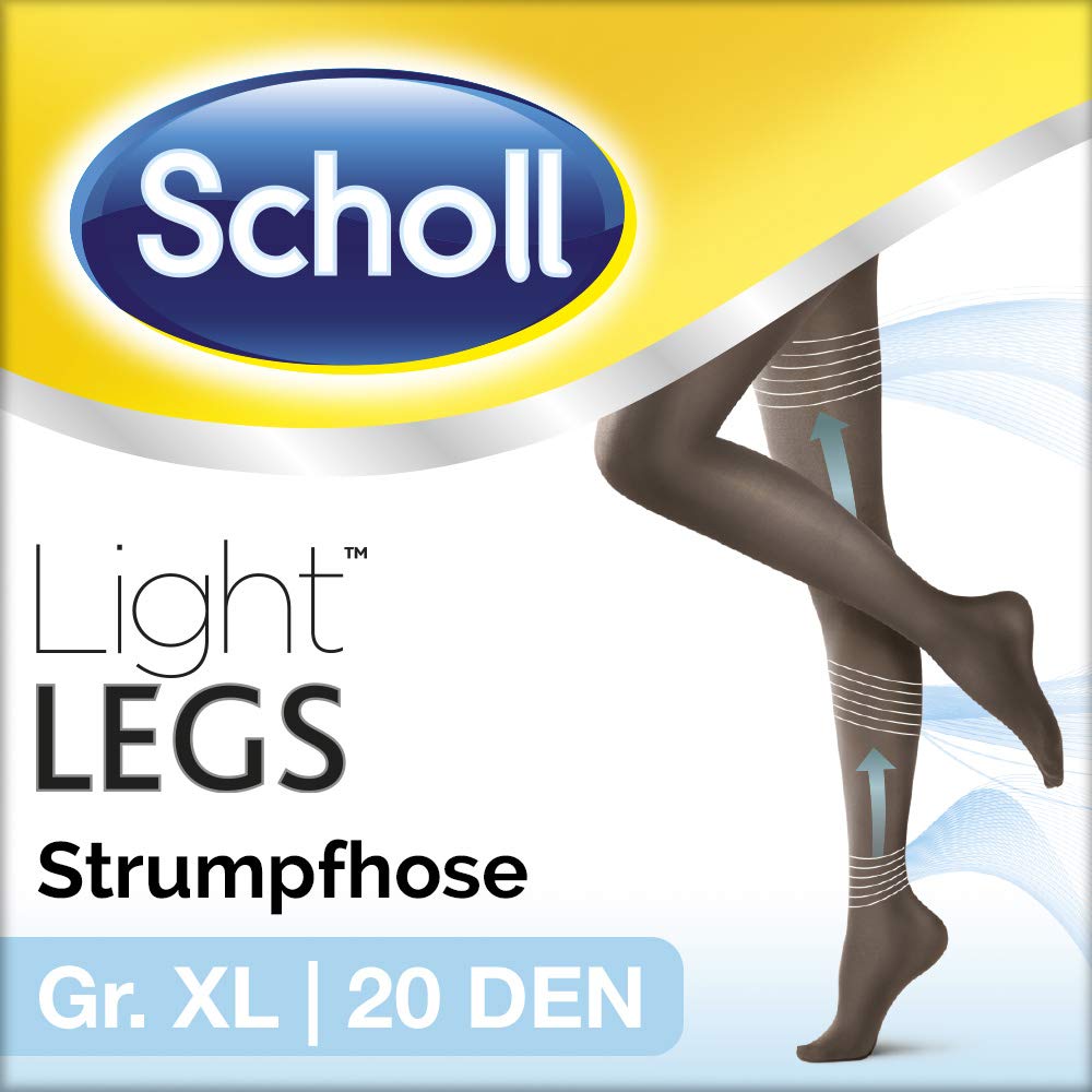 Scholl Light Legs Compression Tights for Women 20 Denier, Black, Small ...