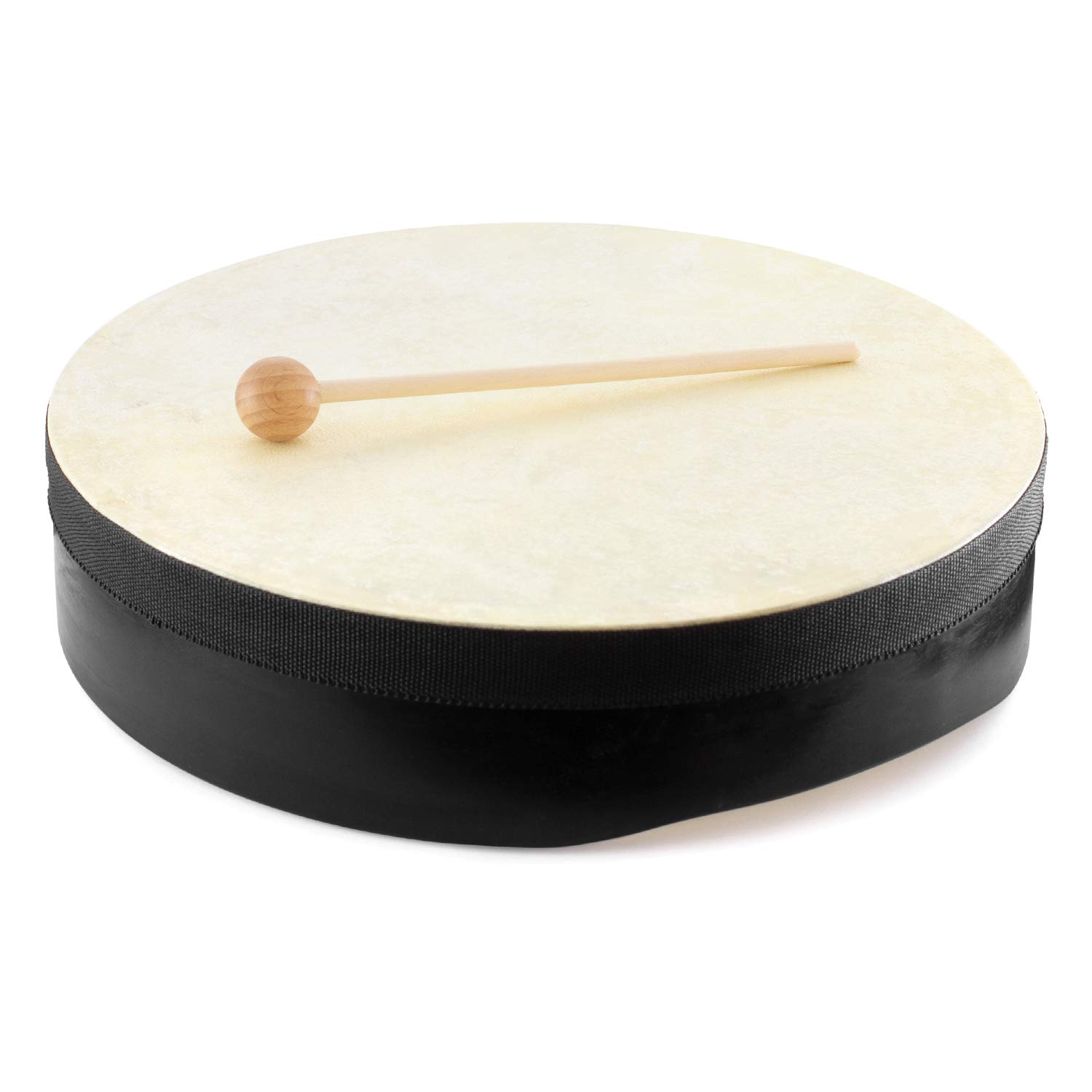 World Rhythm Hand Drum – 10 inch Frame Drum – Beater Included, Natural ...