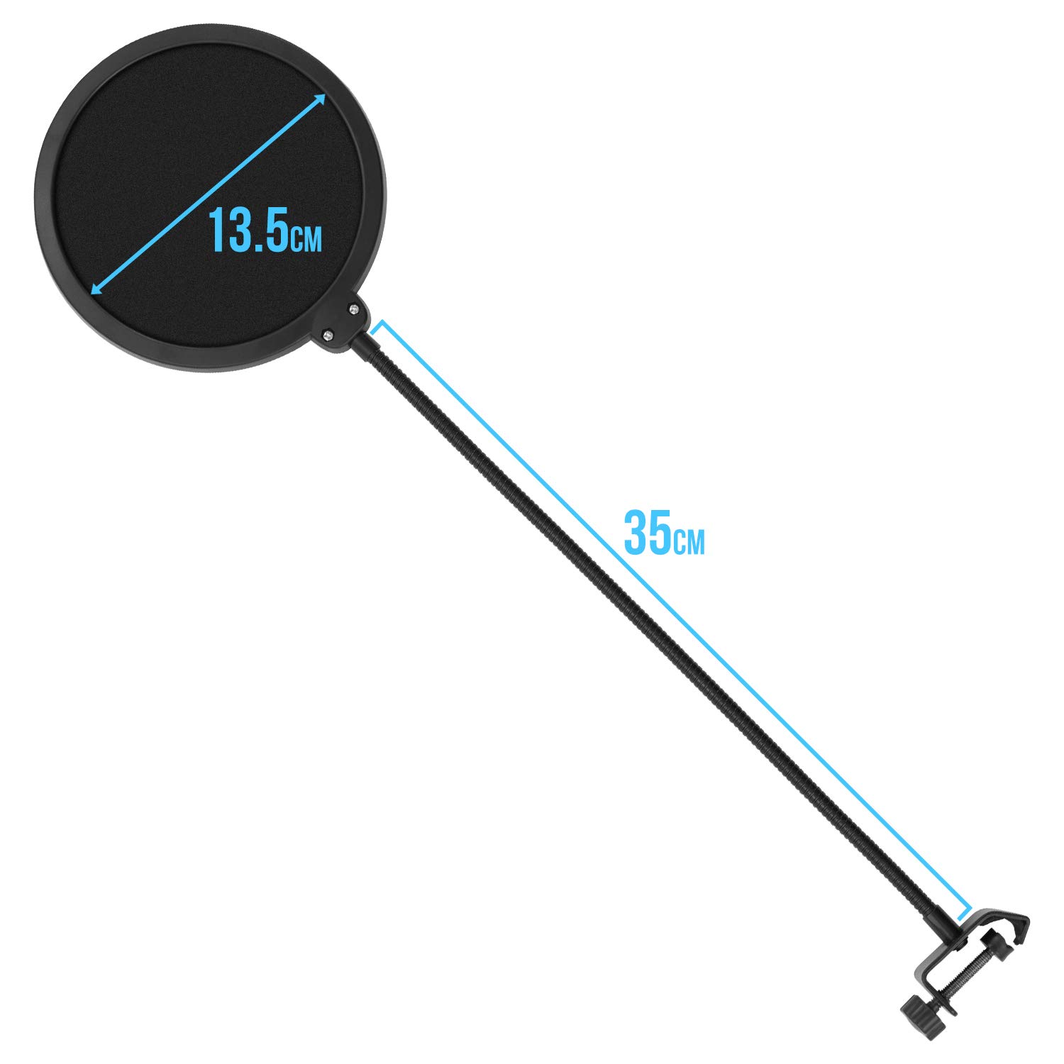 TIGER MSA21-BK | Microphone Pop Filter | Double Layer Sound Shield ...