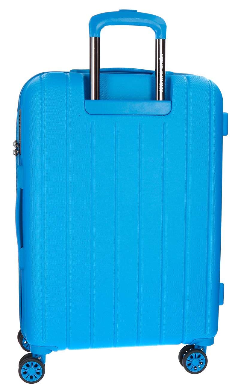 Movom Wood Blue Medium Suitcase 44.5 x 65 x 27.5 cm Rigid ABS TSA Lock ...
