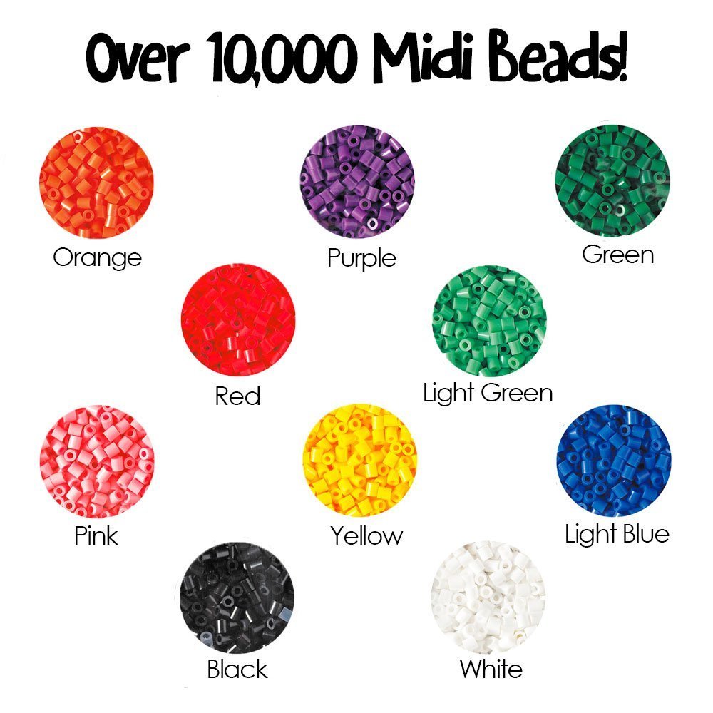 Hama 10,000 Beads & 2 Coloured Pegboards in Bucket, 10.202UK18 - BigaMart