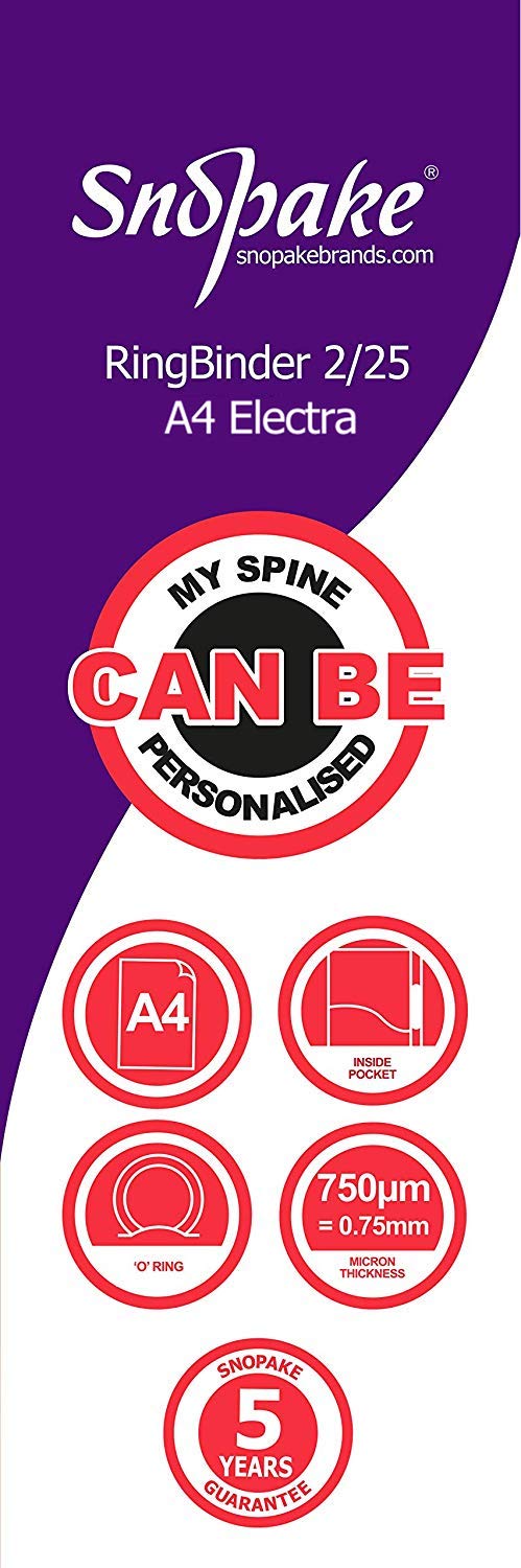 Snopake A4 2 O-Ring 25 mm RingBinder – Electra Assorted [Pack of 10] Ref: 10165 – BigaMart