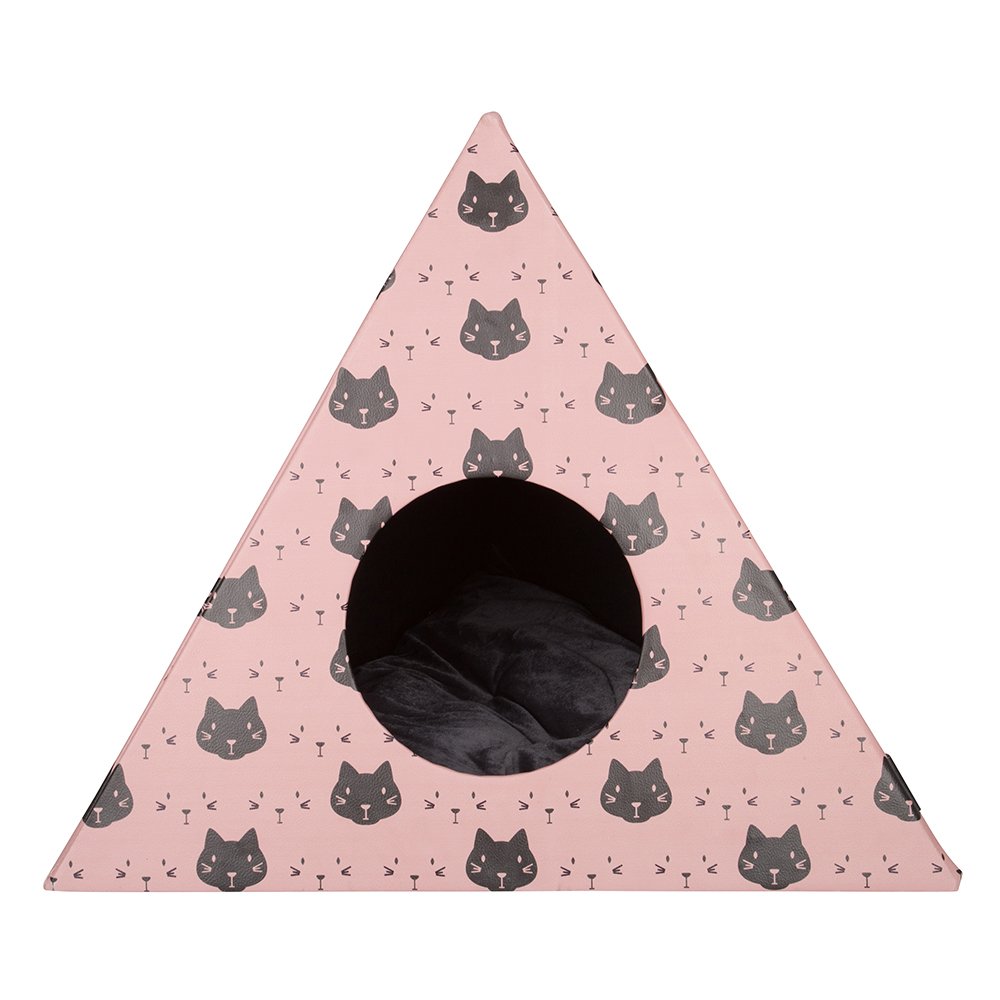 District 70 Triangle Cats Cat House and Cat Den, 60 x 60 x 53 cm, Pink ...
