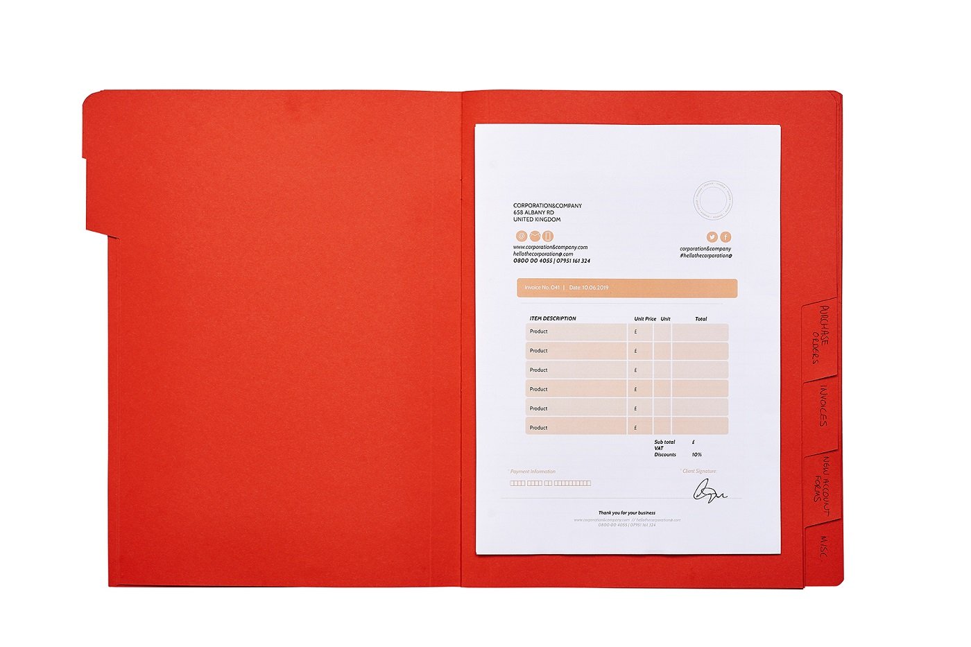 Elba Organiser File Pressboard Elasticated 5-Part Foolscap Red Ref ...