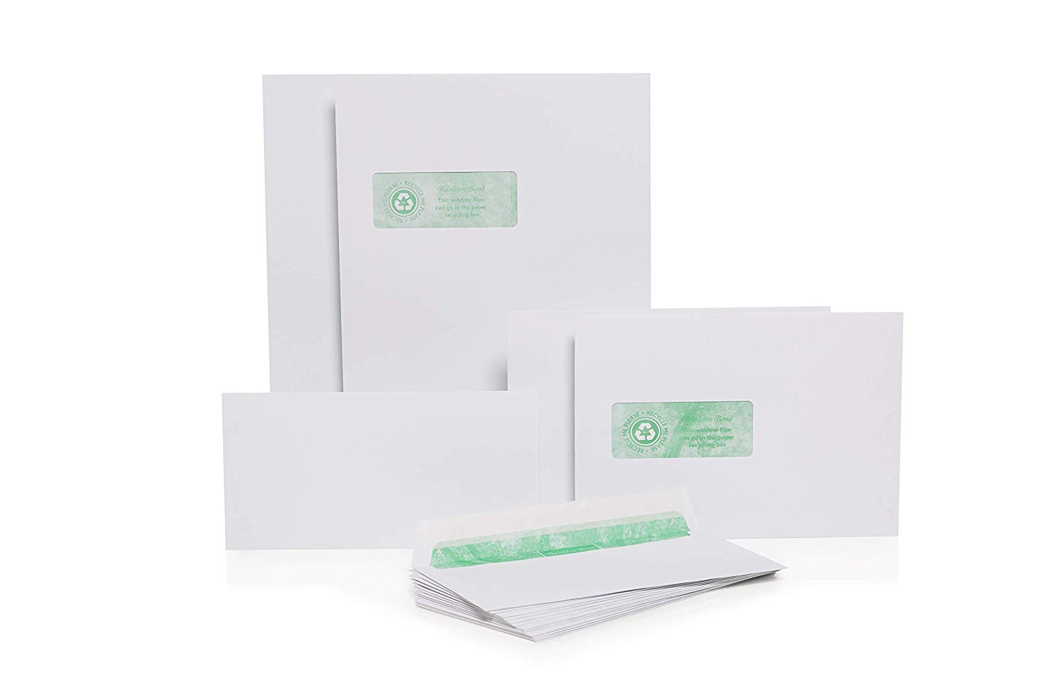 Basildon Bond DL Recycled White 120gsm Window Peel & Seal Wallet, Pack ...