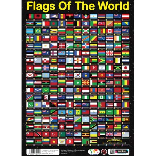Sumbox Flags Of the World Educational Geography Poster – BigaMart