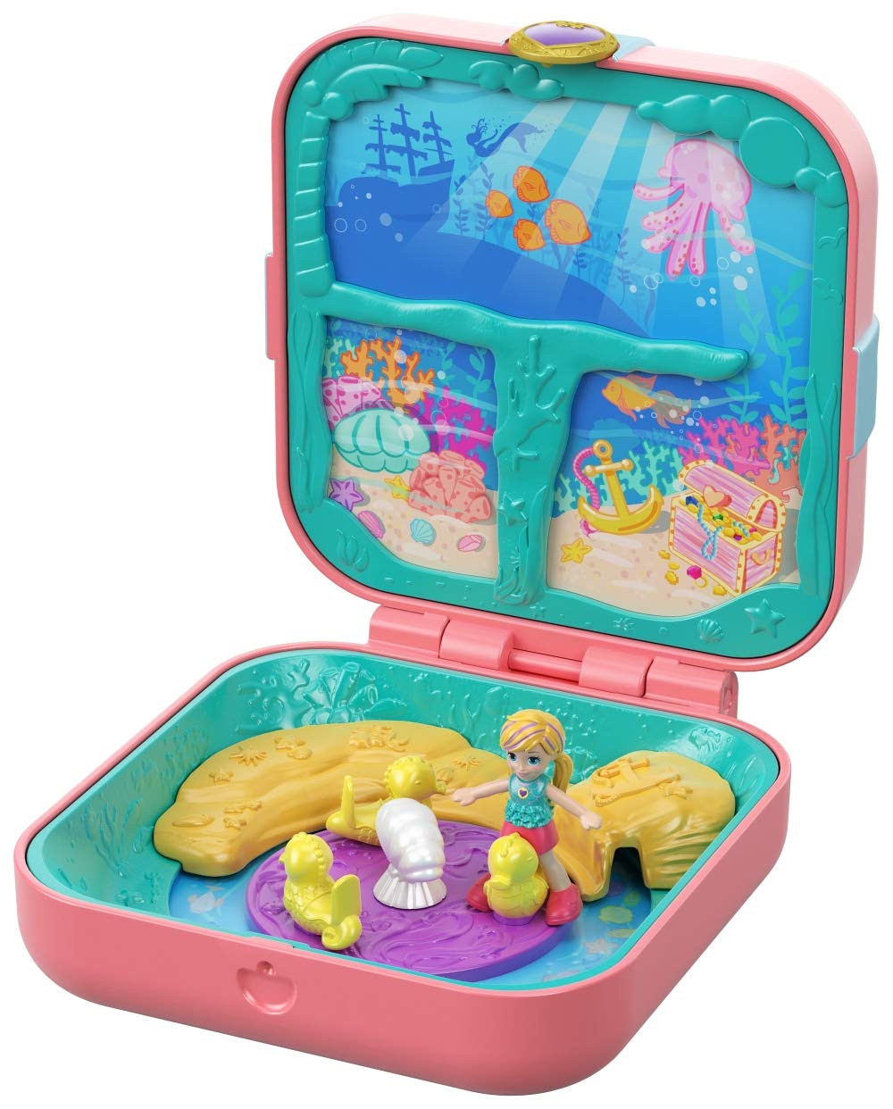 Polly Pocket GDK77 Hidden Hideouts Mermaid Cove with 3 Reveals, 3 ...