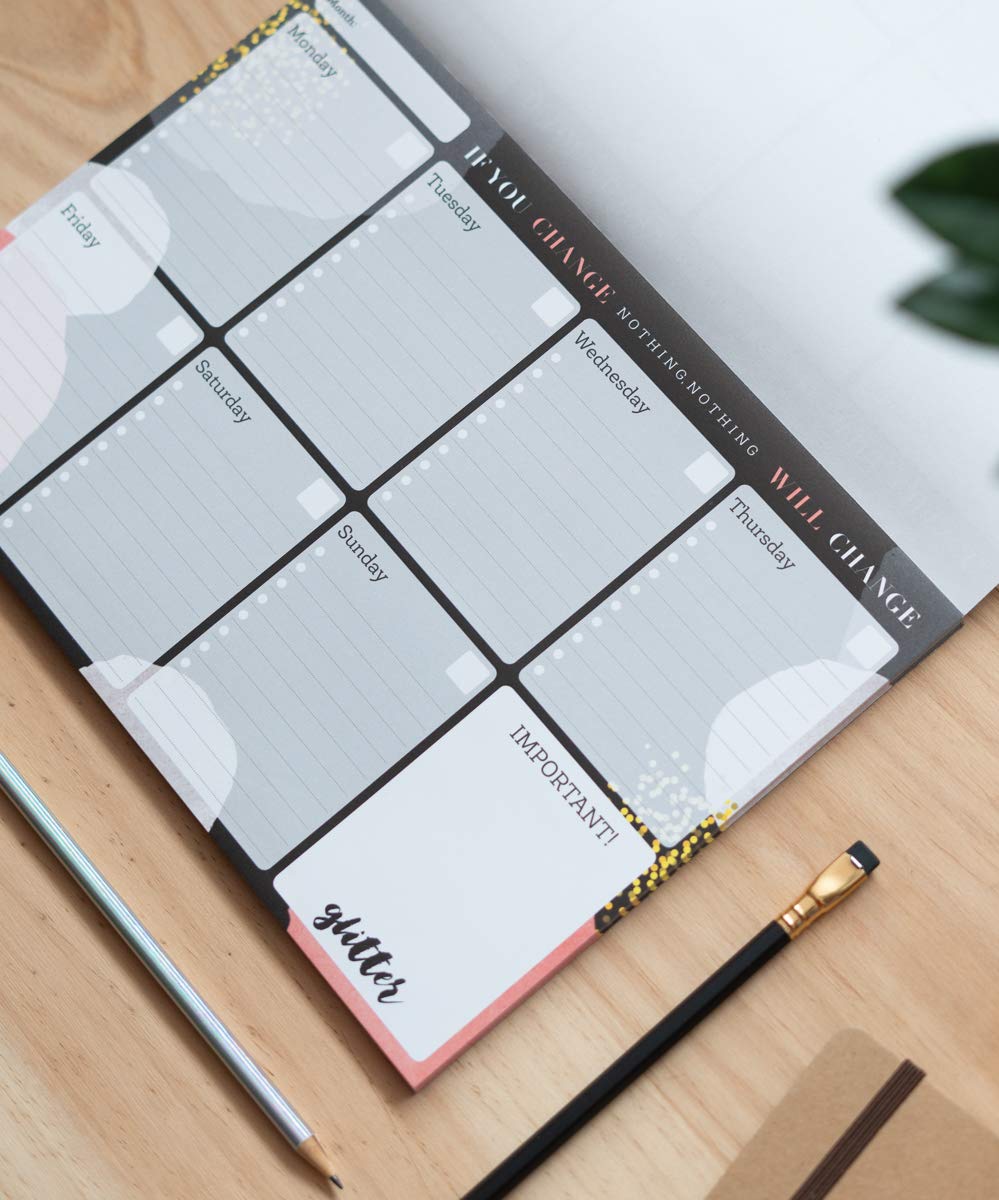 Official Glitter Gold Weekly Planner A4, Desk Calendar, Family Calendar ...