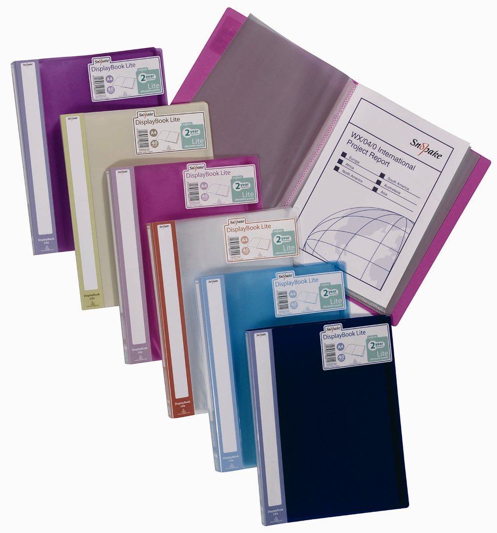 Snopake A4 Lite Display Book 40 Pockets – Assorted [Pack of 12] Ref ...