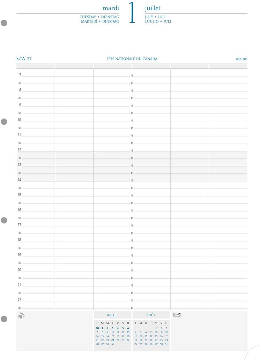Exacompta 29250 Annual Daily Organiser Refill for Exatime 29 Millésimé ...