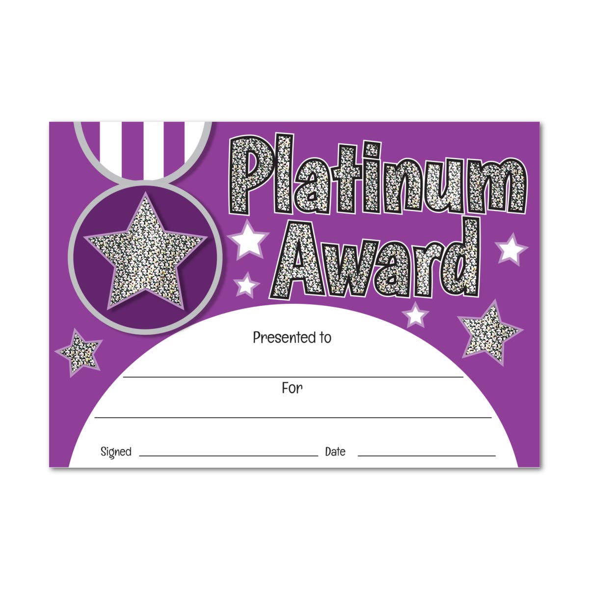 SuperStickers Platinum Award Sparkling Certificate, a5 certificates ...