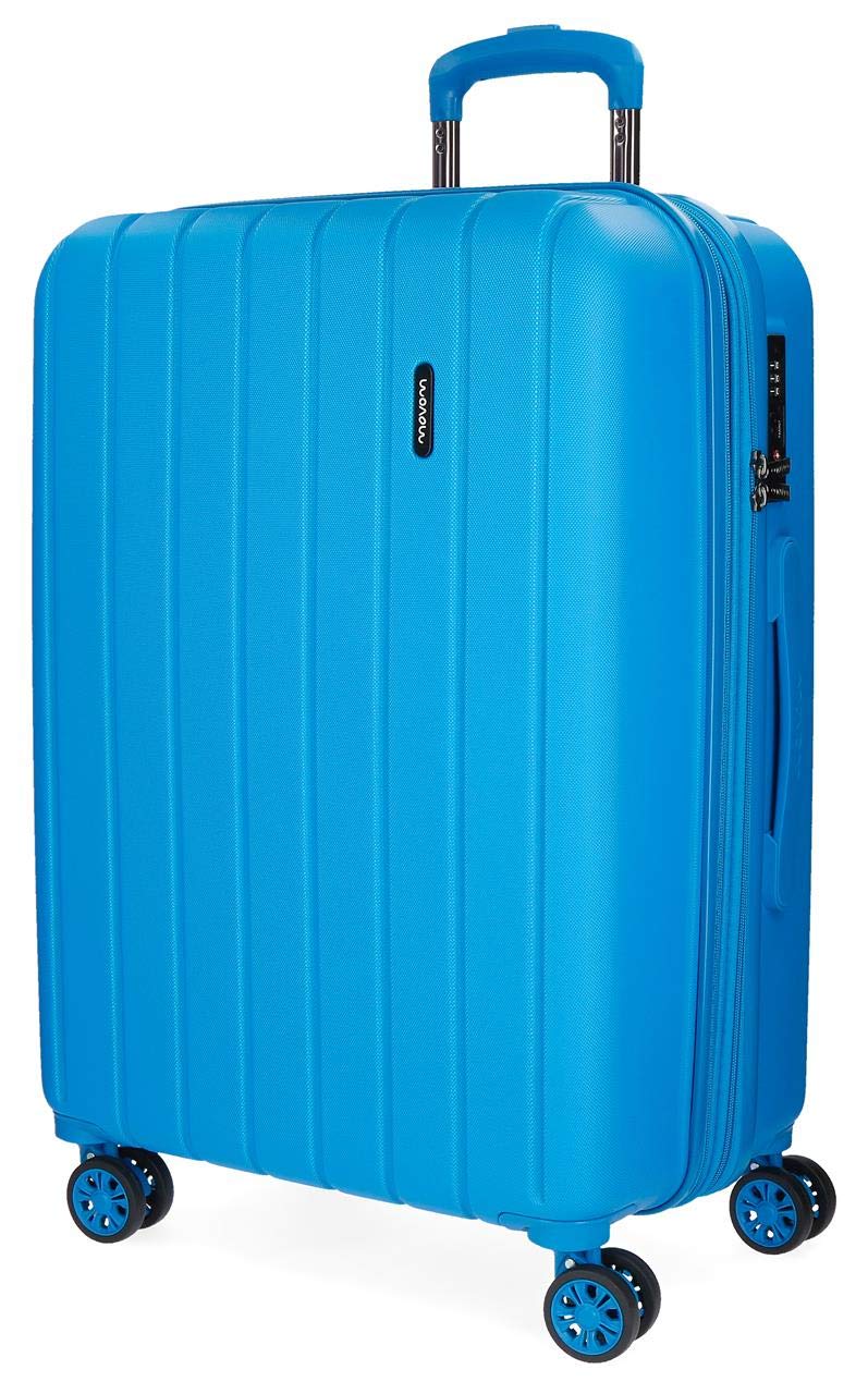 Movom Wood Blue Medium Suitcase 44.5 x 65 x 27.5 cm Rigid ABS TSA Lock ...