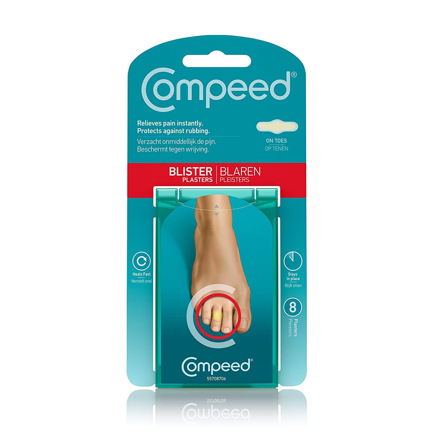 Compeed On Toes Blister Plasters, 8 Hydrocolloid Plasters, Foot ...