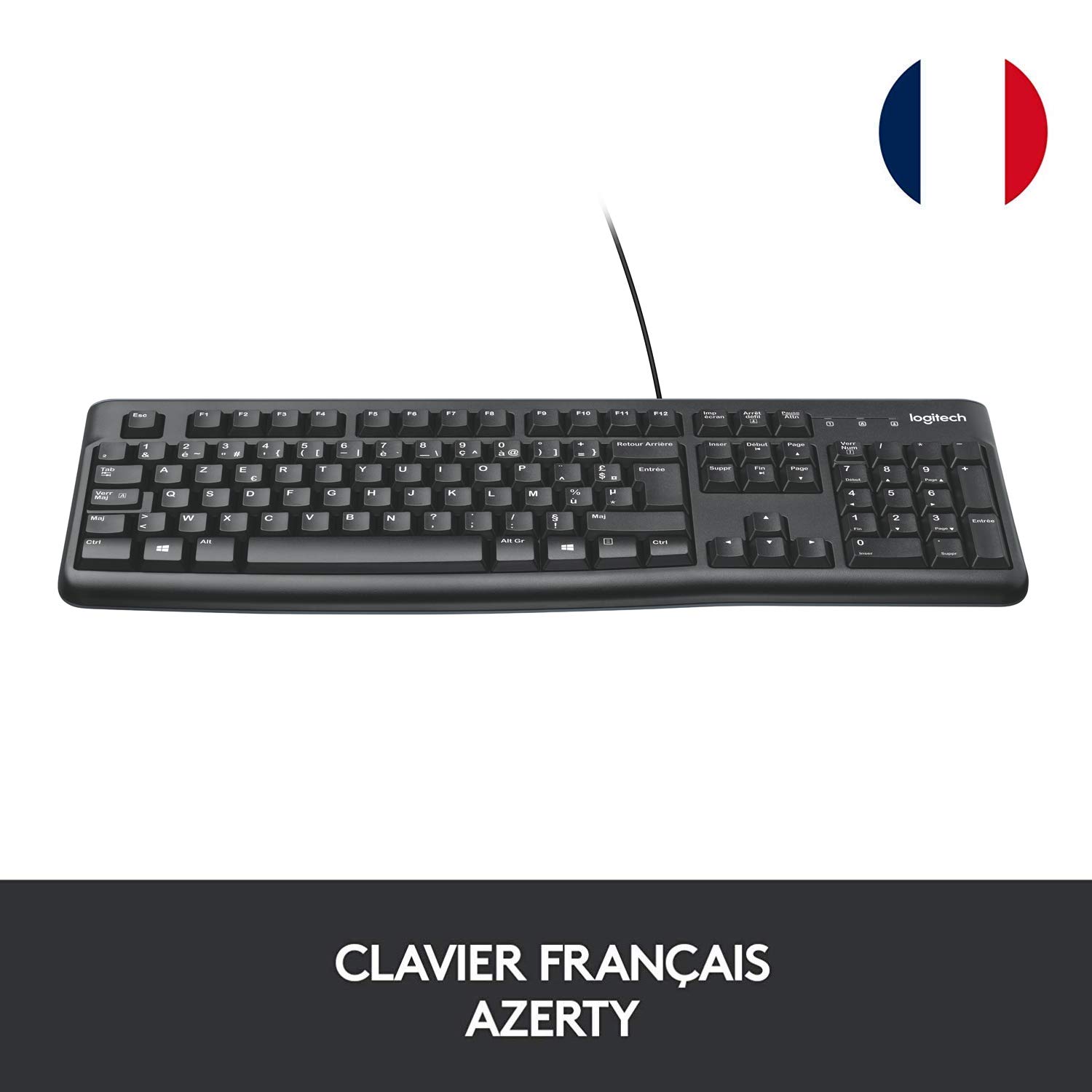 Logitech K120 Wired Keyboard, AZERTY French Layout – Black – BigaMart
