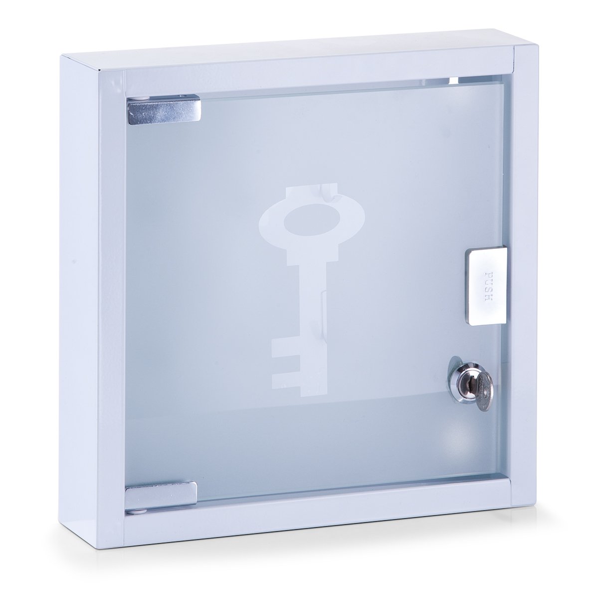 Zeller Present 13842 Glass, White Metal Cabinet and Key Holder ...