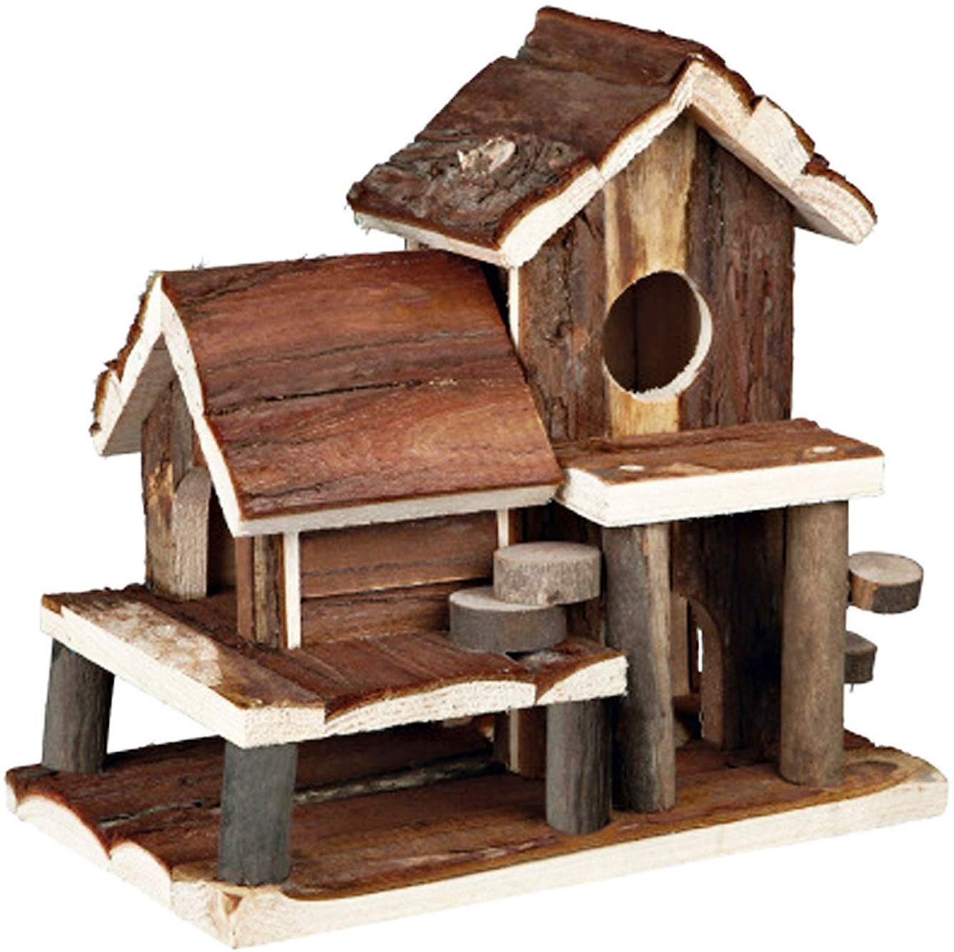 Pet Ting Natural Living Birte Wood Hamster Mouse House Mansion Cage ...
