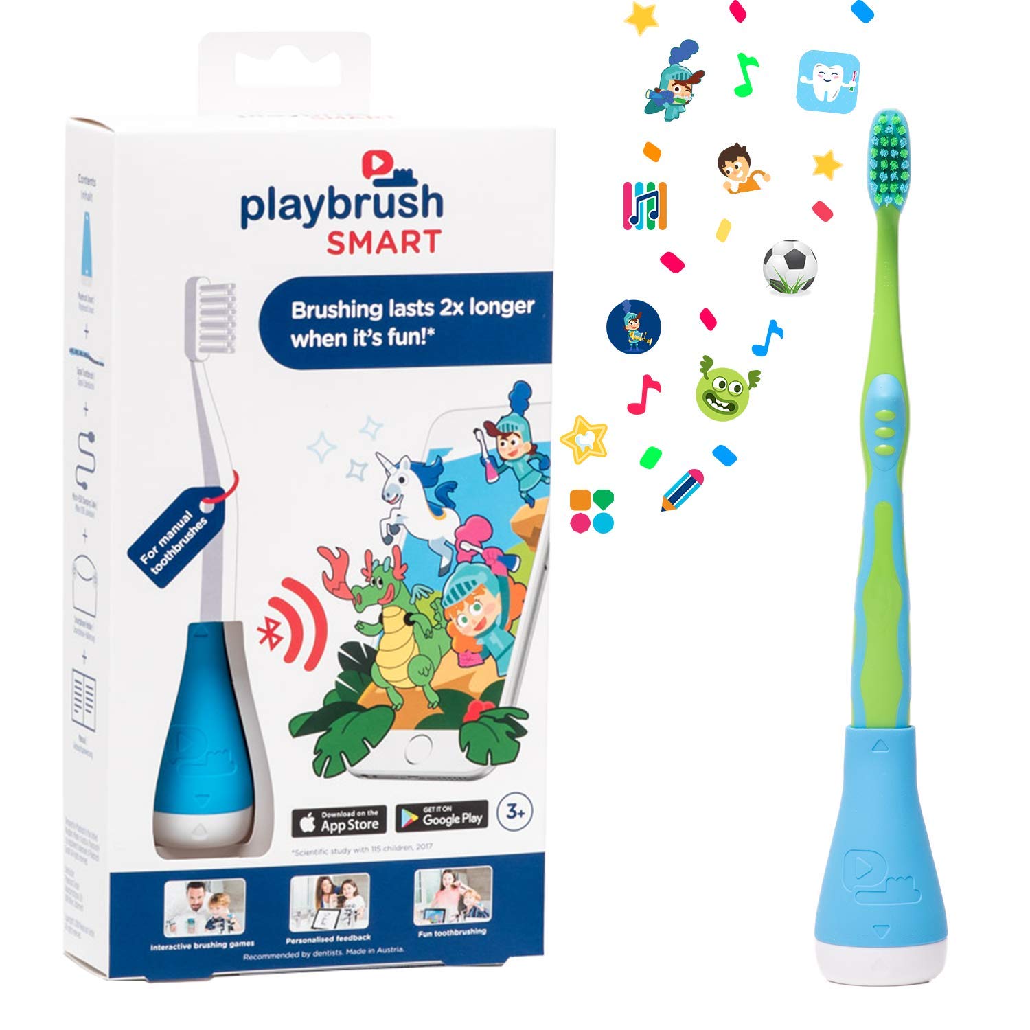 Playbrush Set – Kids Toothbrush Attachment That transforms Manual ...
