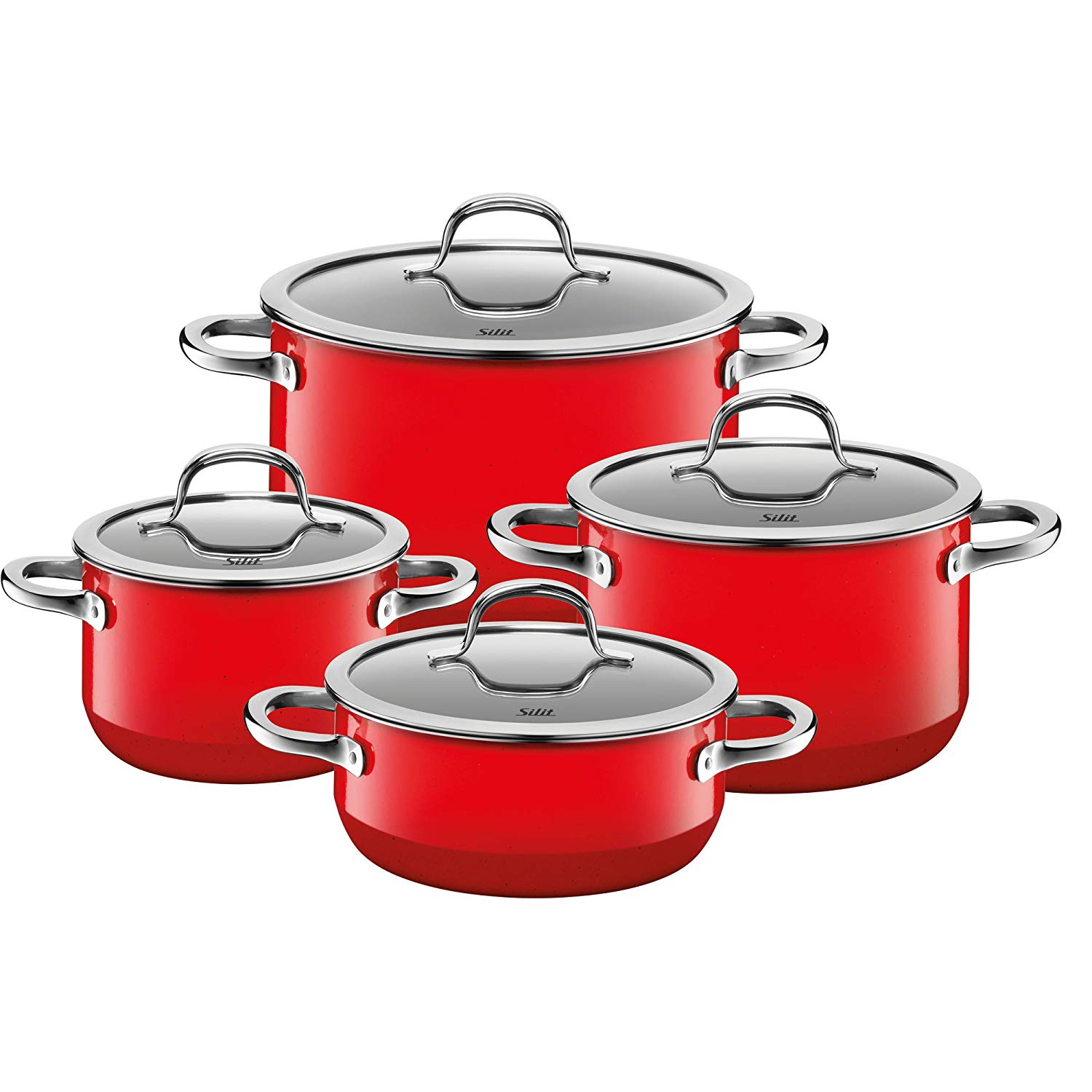 Silit 4-Parts Passion Cookware Set, Silargan, Red, 48 x 48 x 28 cm ...