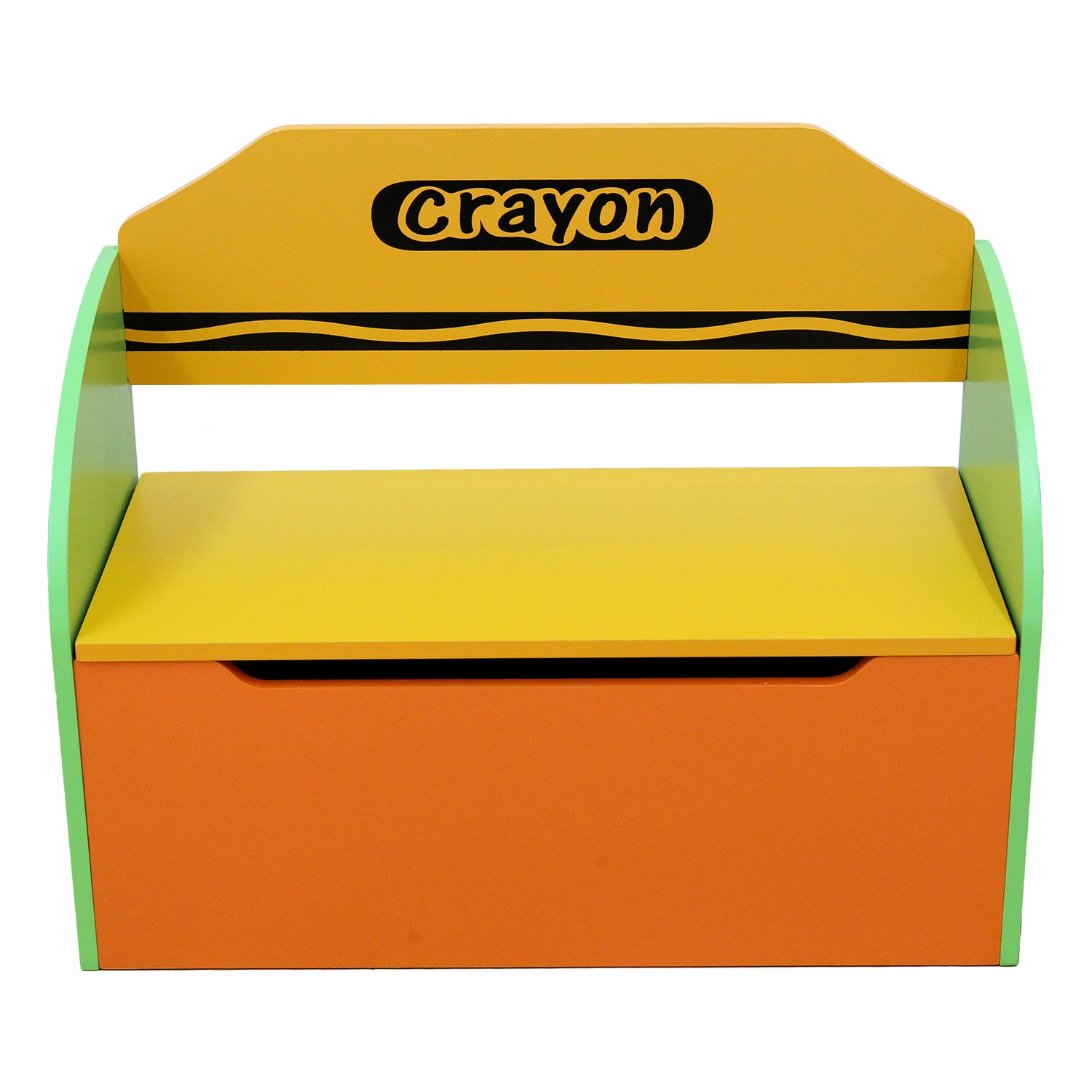 Kiddi Style Childrens Wooden Toy Storage Box and Bench (Crayon Themed ...