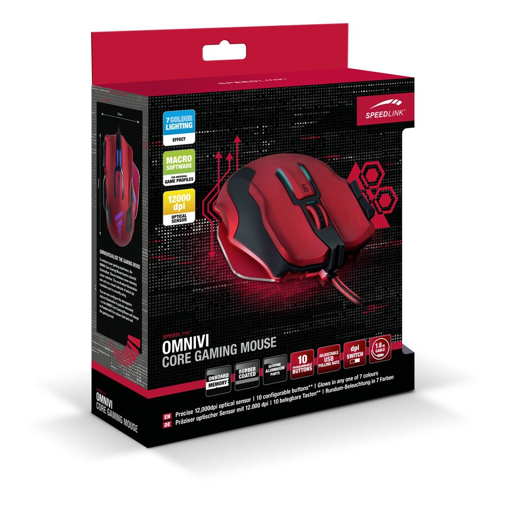 Speedlink OMNIVI Core Wired Professional PC Gaming Mouse SL-680006-BKRD ...
