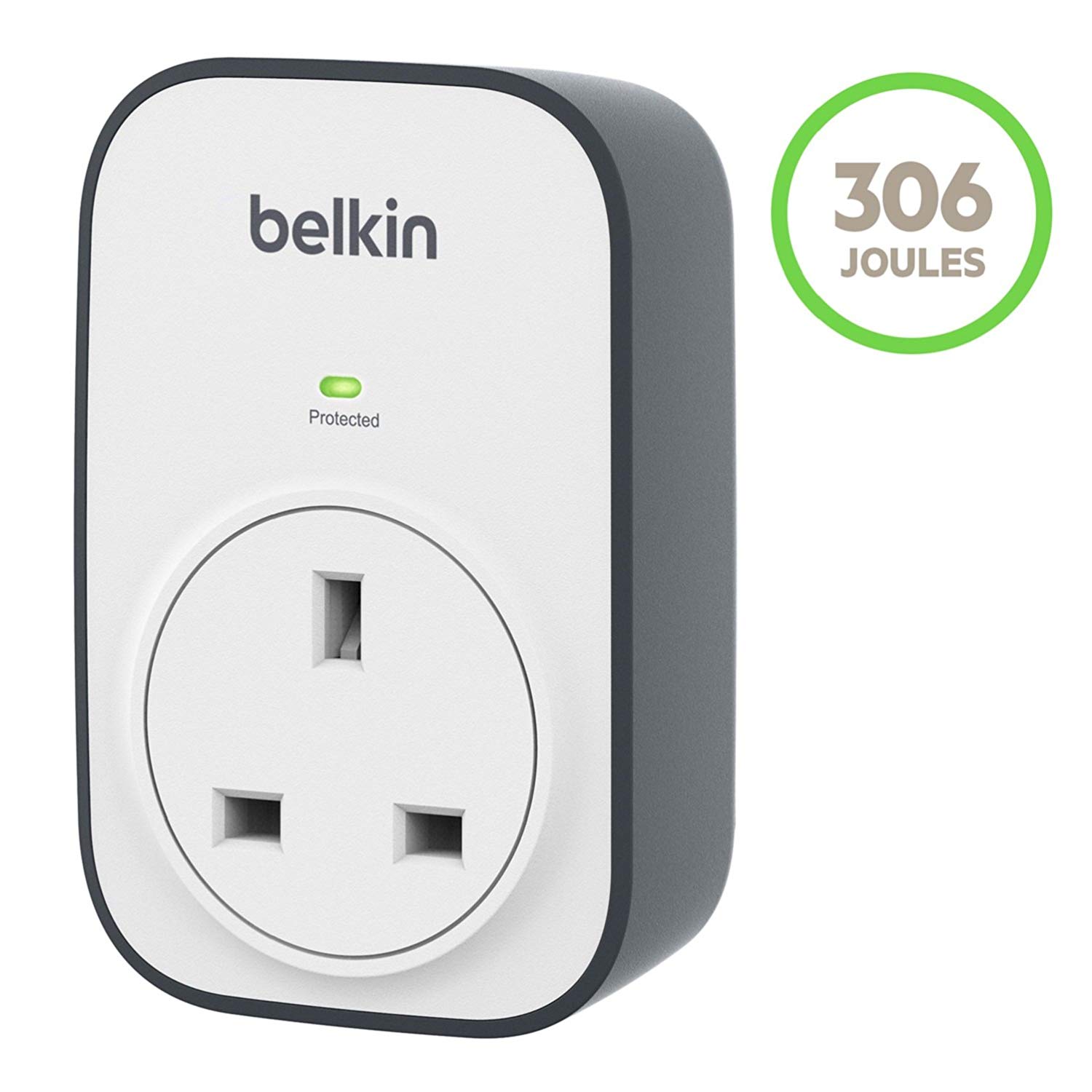 Belkin BSV102af SurgeCube 1 Way/ 1 Plug Surge Protection Plug, White ...