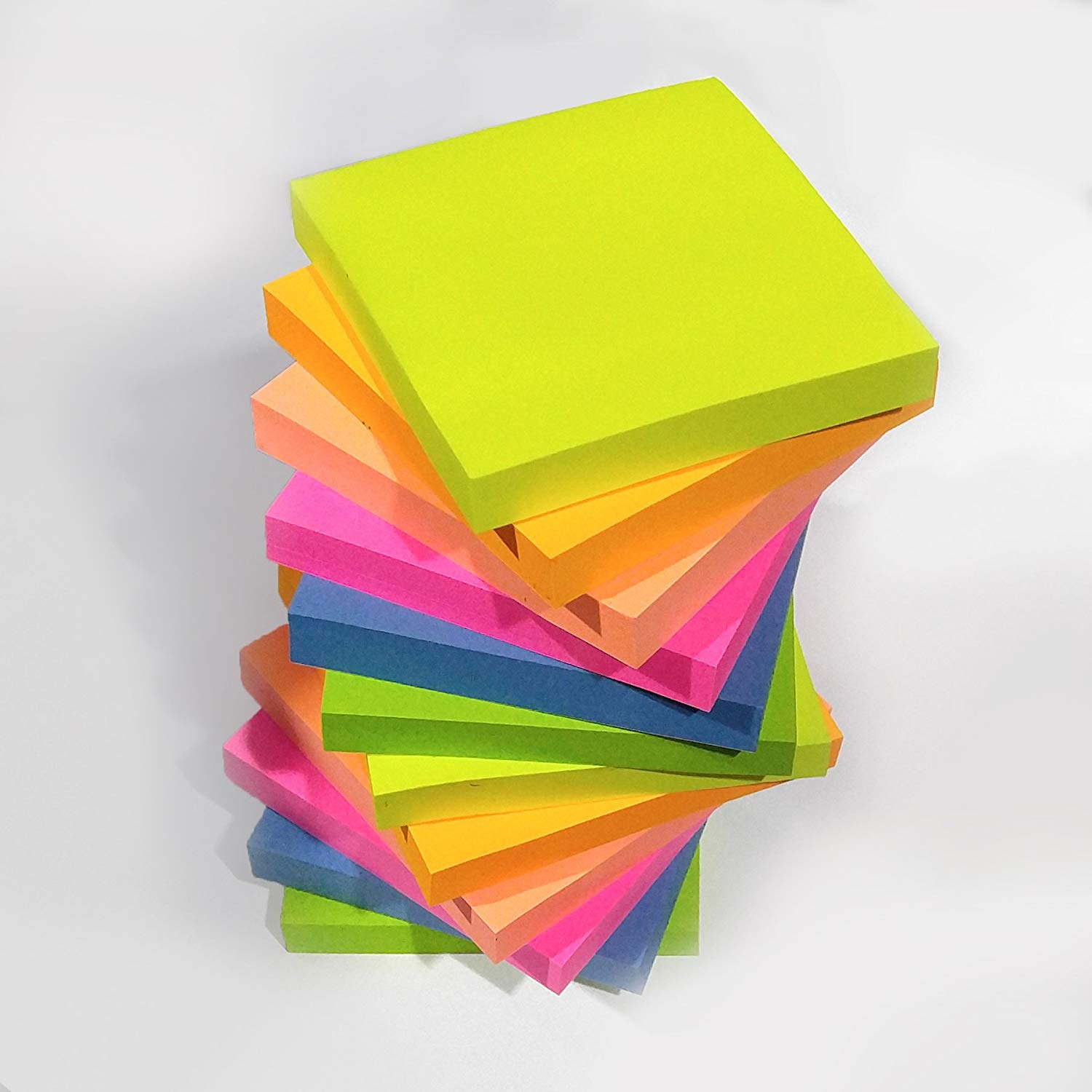 Evergreen Goods Neon Sticky Notes, Removable Reminders, Assorted ...
