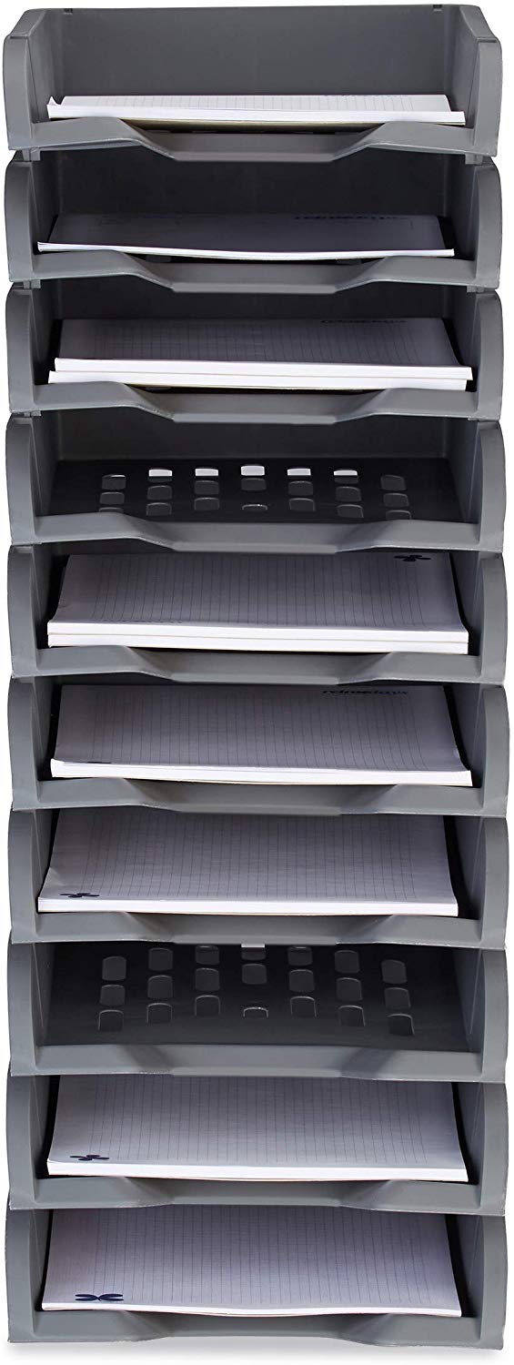 Relaxdays Trays Stackable, Set of 10, DIN A4 Paper, Office & Home ...