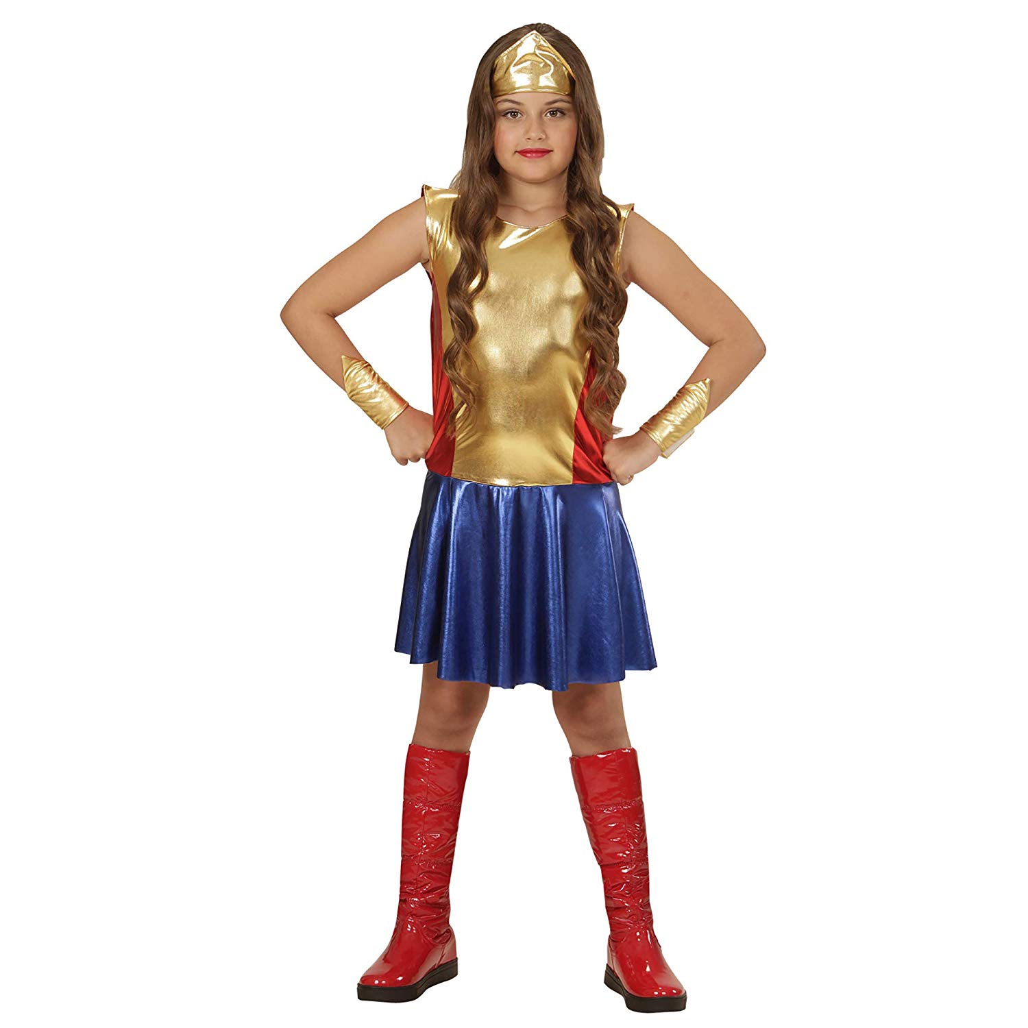 Girls Wonder Girl Super Hero Fancy Dress Costume – BigaMart