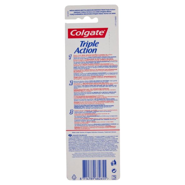 Colgate Triple Action Medium Toothbrush – Colour May Vary – Pack of 3 ...