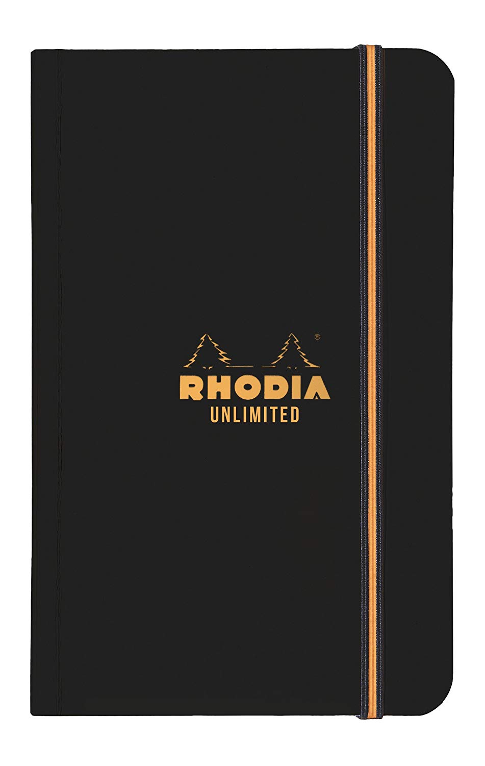 Rhodia Notebook with Elastic Closure, 90 x 140 mm, Lined – Black – BigaMart